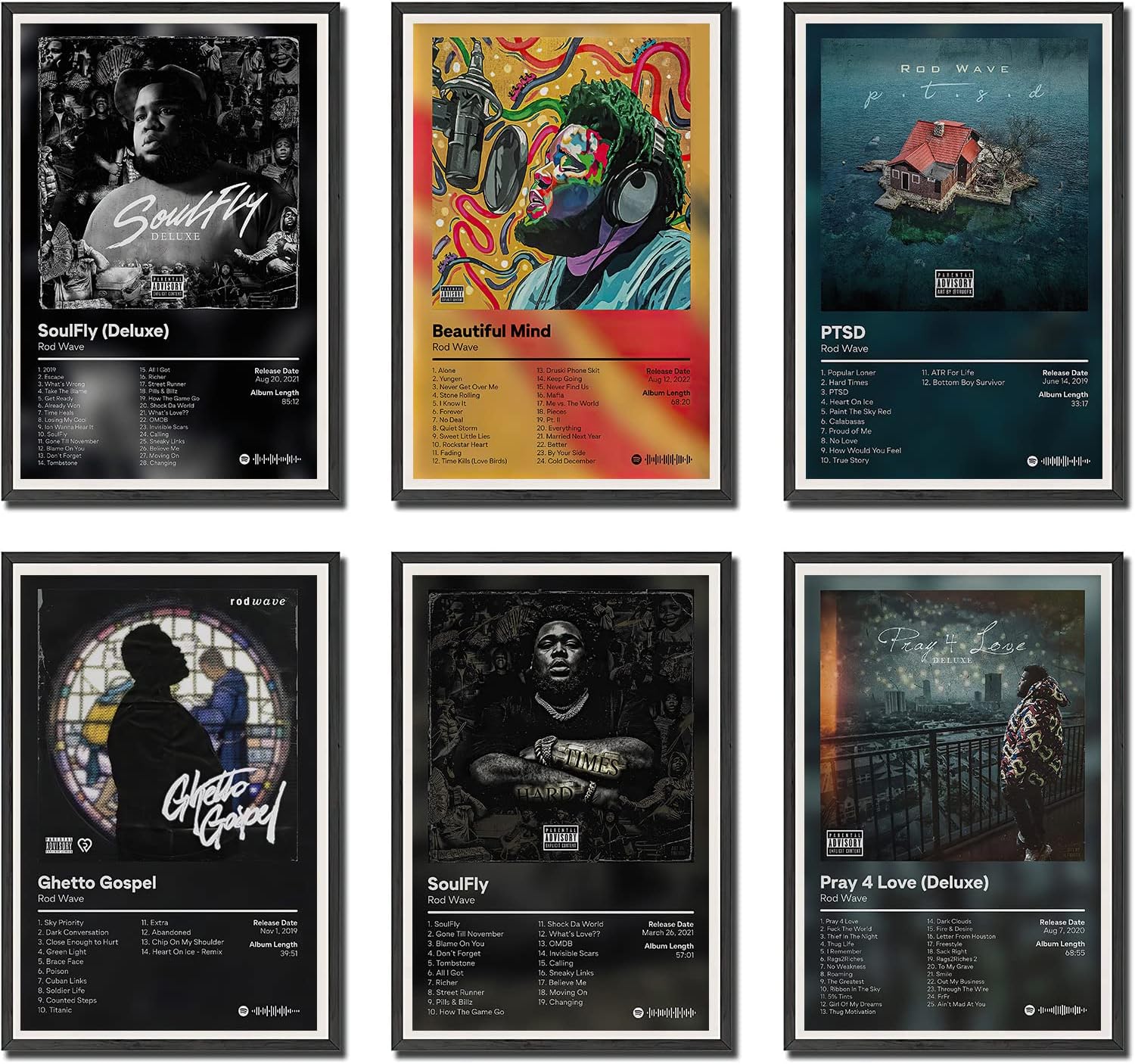 Vibys Rod Wave Poster Beautiful Mind Music Album Cover Poster Print ...