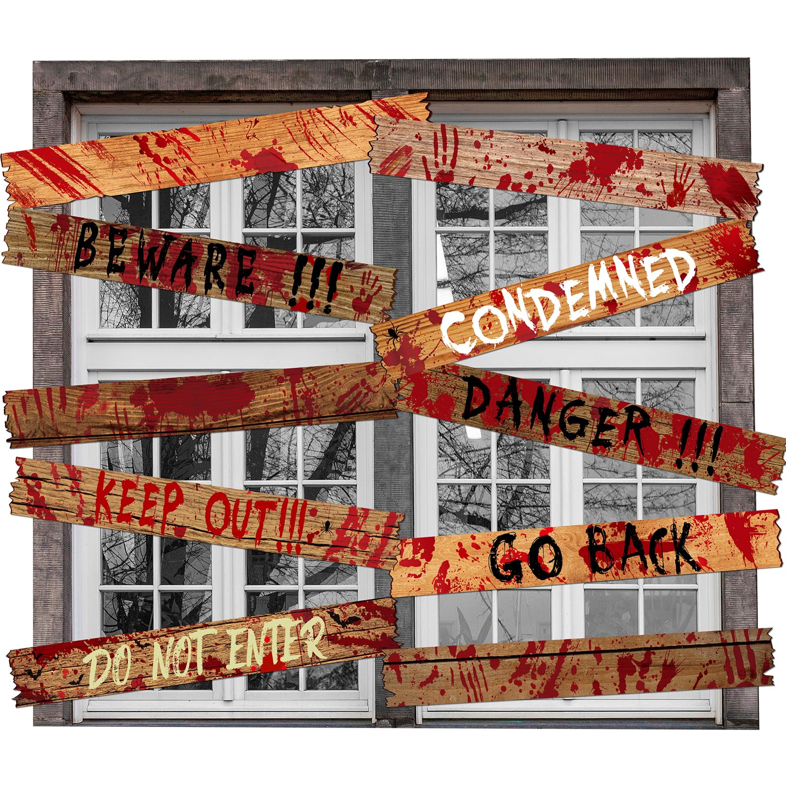 Amazon.com : 10pcs Halloween Haunted Window Boards, Waterproof reusable ...