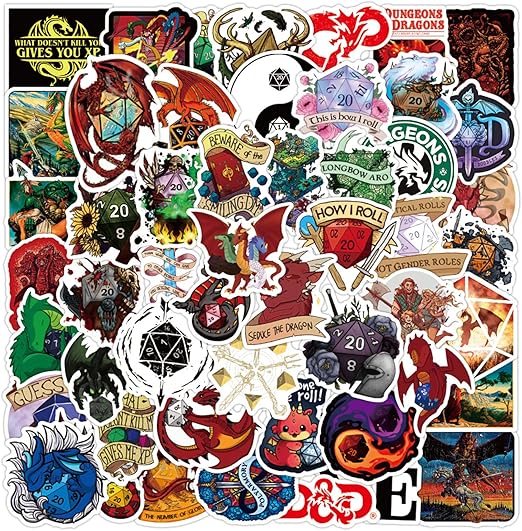 Amazon.com: Dragons Gifts Stickers Pack 50PCS, DND Dragon Stickers for ...