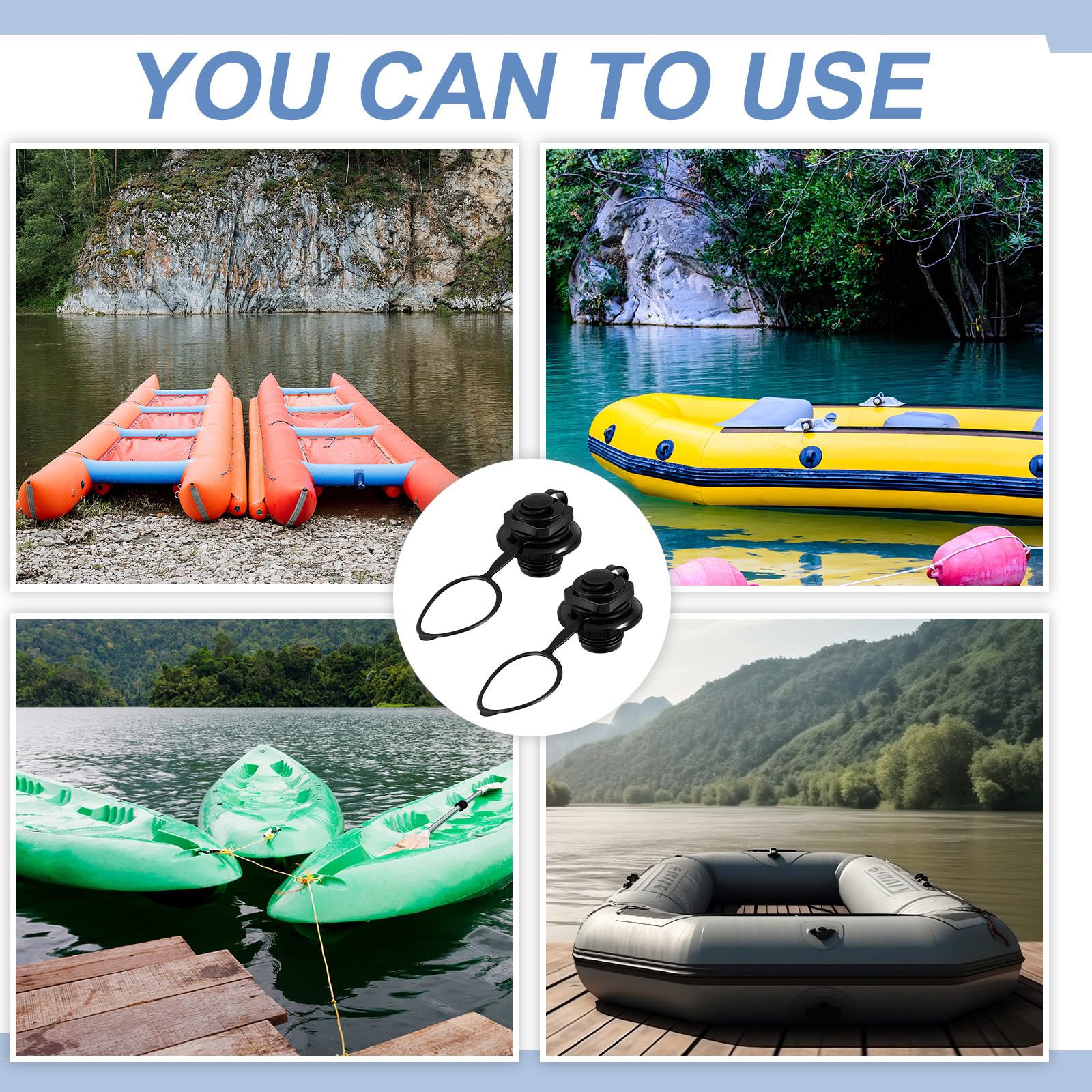 Snapklik.com : Soaoo 2 Pcs Inflatable Boat Air Valve Inflatable Boat ...