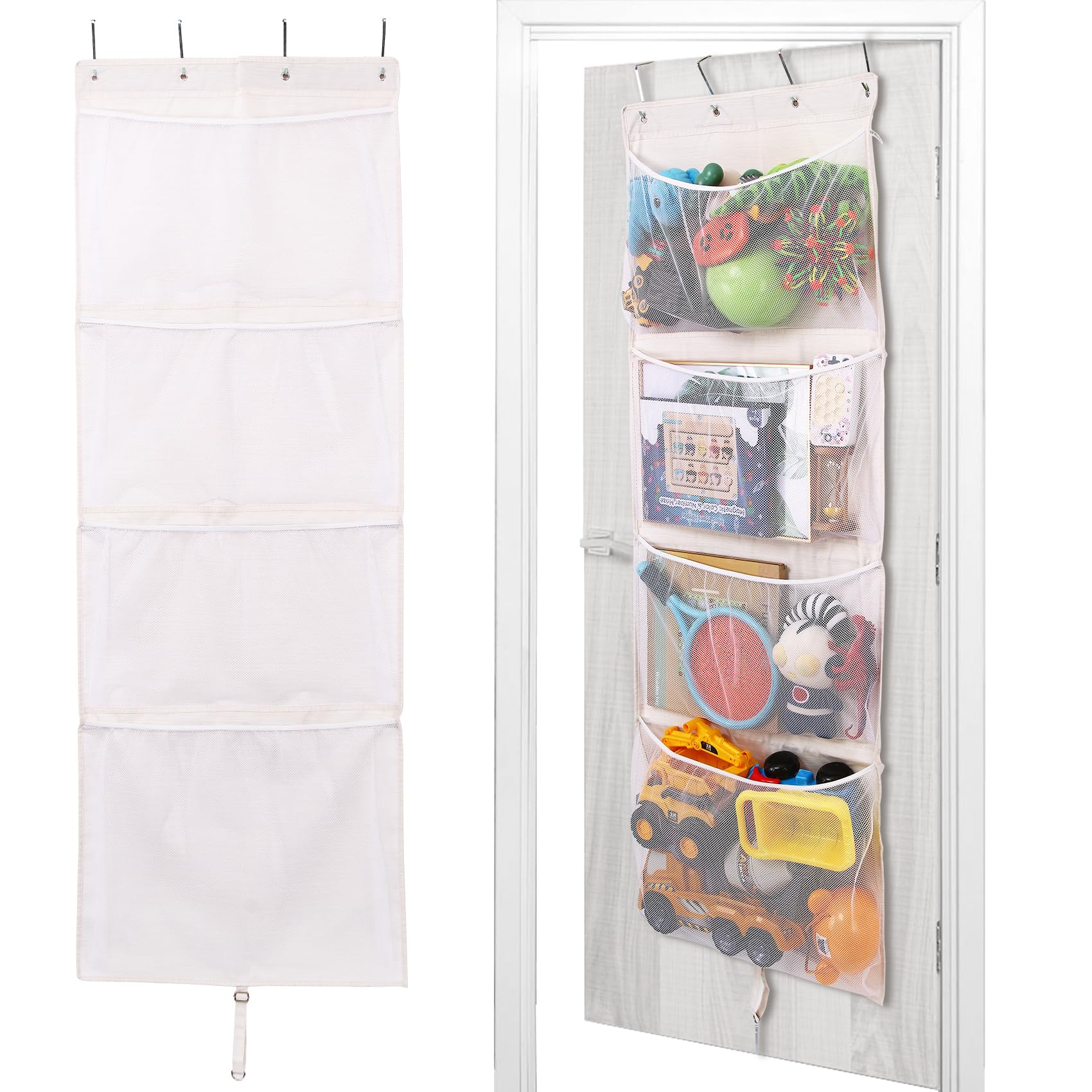 Amazon.com: GOMAJI Stuffed Animal Organizer with 4 Pockets, Hanging Toy Storage for Nursery ...