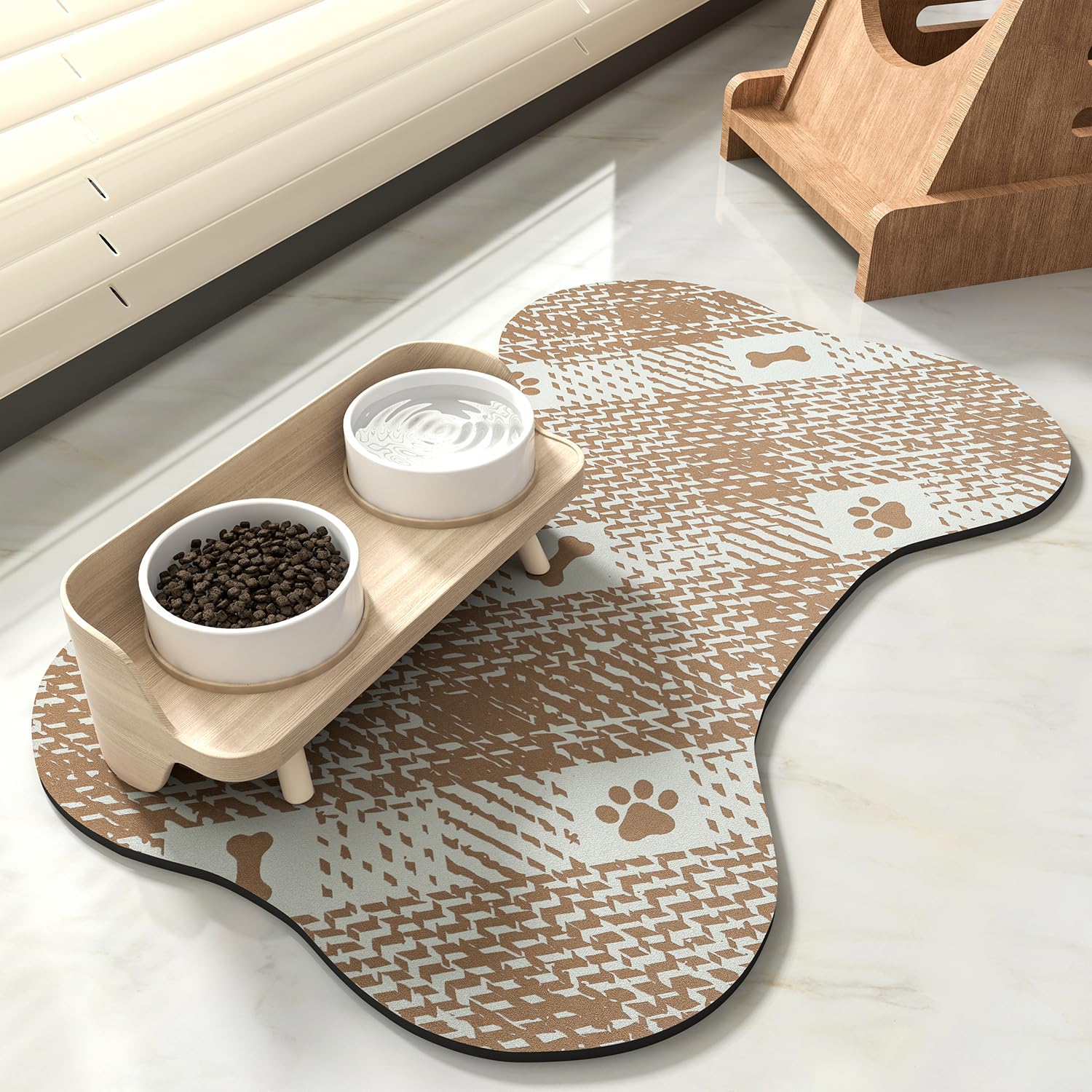 Amazon.com: PADOOR- Dog Food Mat- Absorbent Pet Food Mat- Dog Bowl Mat ...