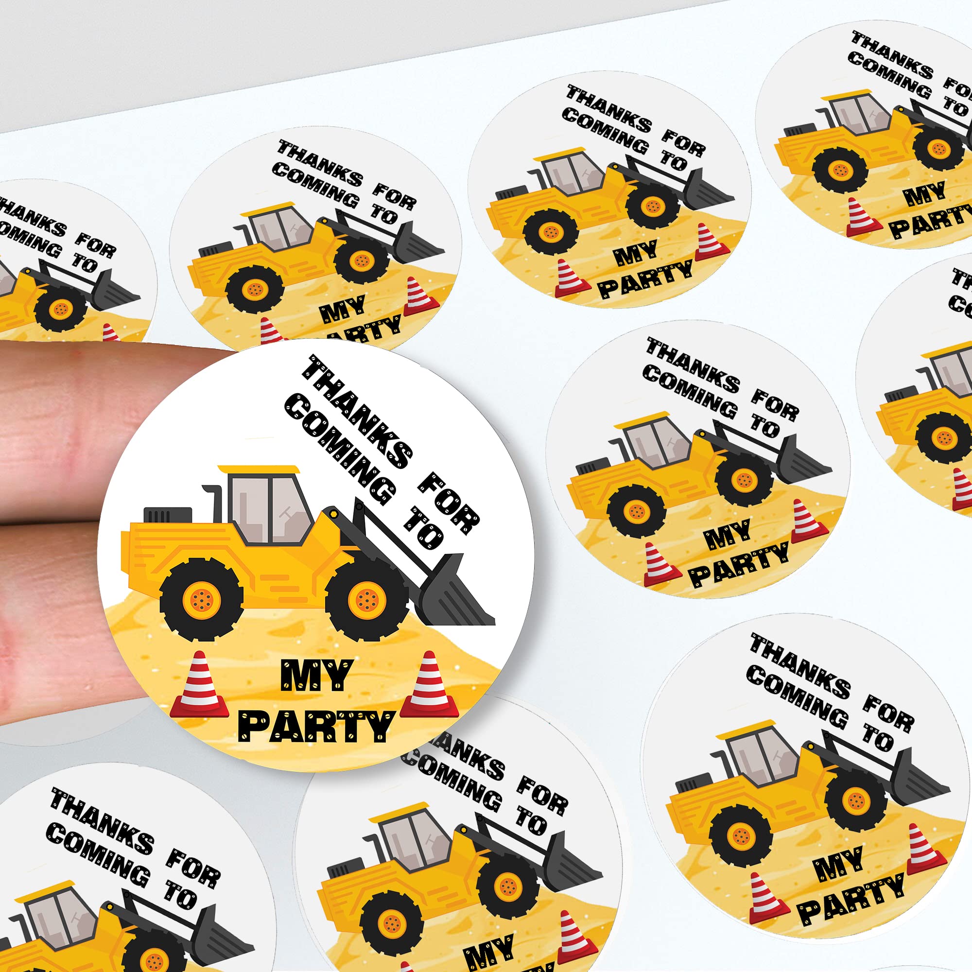 AK Giftshop Digger Thank You Birthday Party Stickers for Party Bags ...