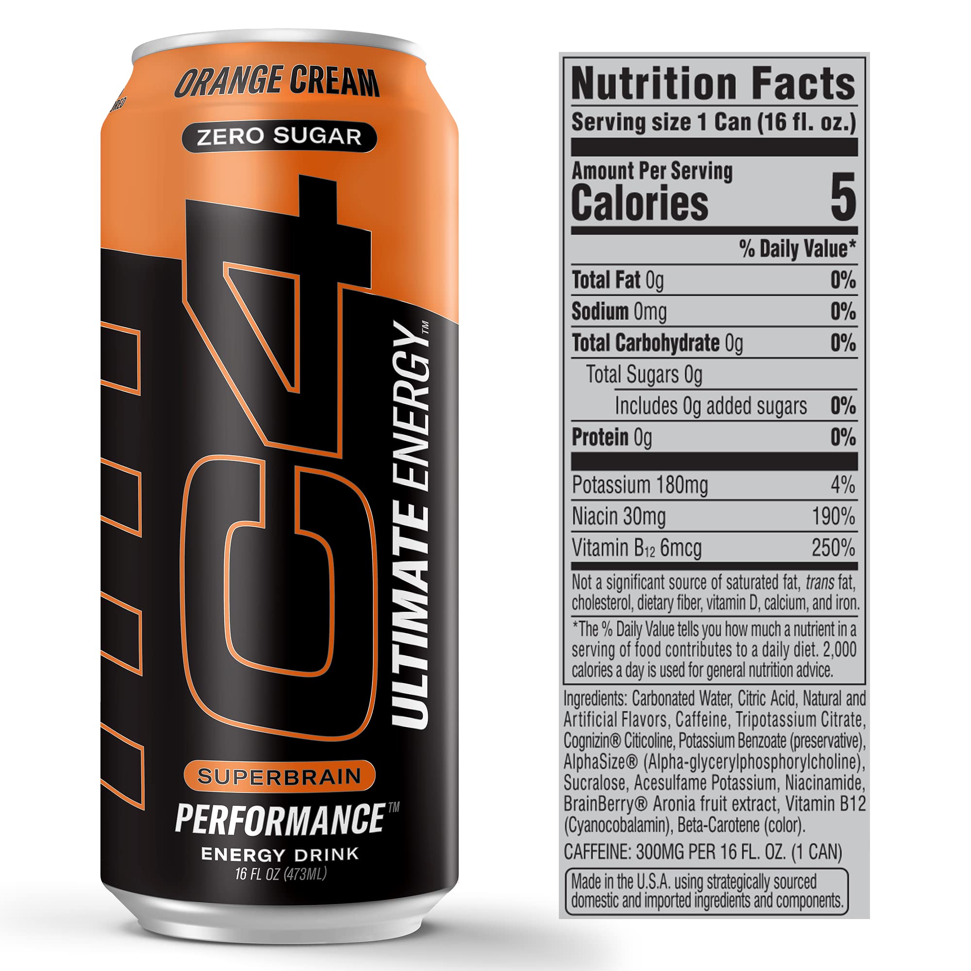 Snapklik.com : C4 Ultimate Sugar Free Energy Drink Orange Cream 16oz ...