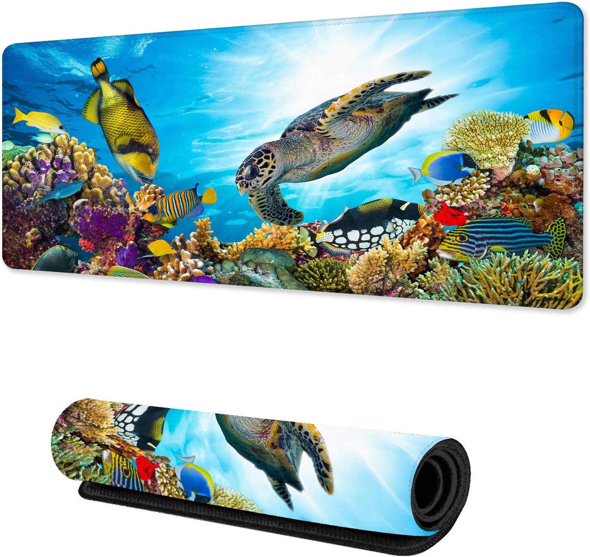 Amazon.com : TUBAMQ Sea Turtle Mouse Pad Large,Tropical Coral Reef Fish ...