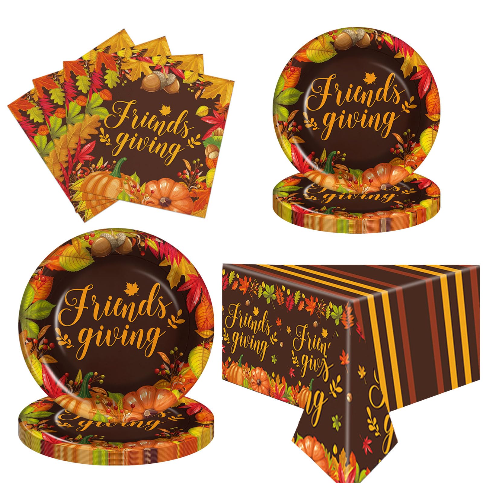 Amazon.com: Friendsgiving Plates and Napkins Party Supplies ...