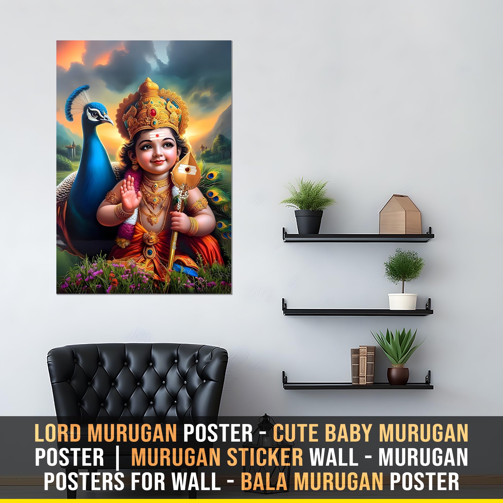 Roostaflag Lord Murugan Poster Cute Baby Murugan Poster Murugan Sticker ...