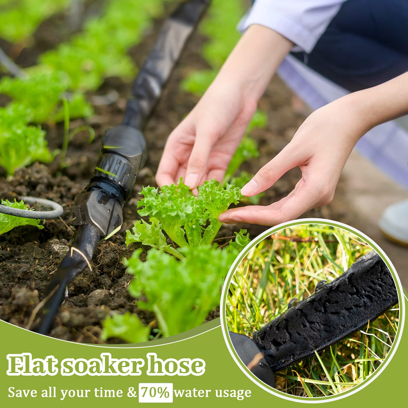 4 Pcs Flat Soaker Hose 1/2" Consistent Drip Hoses Leakproof Save 80% ...