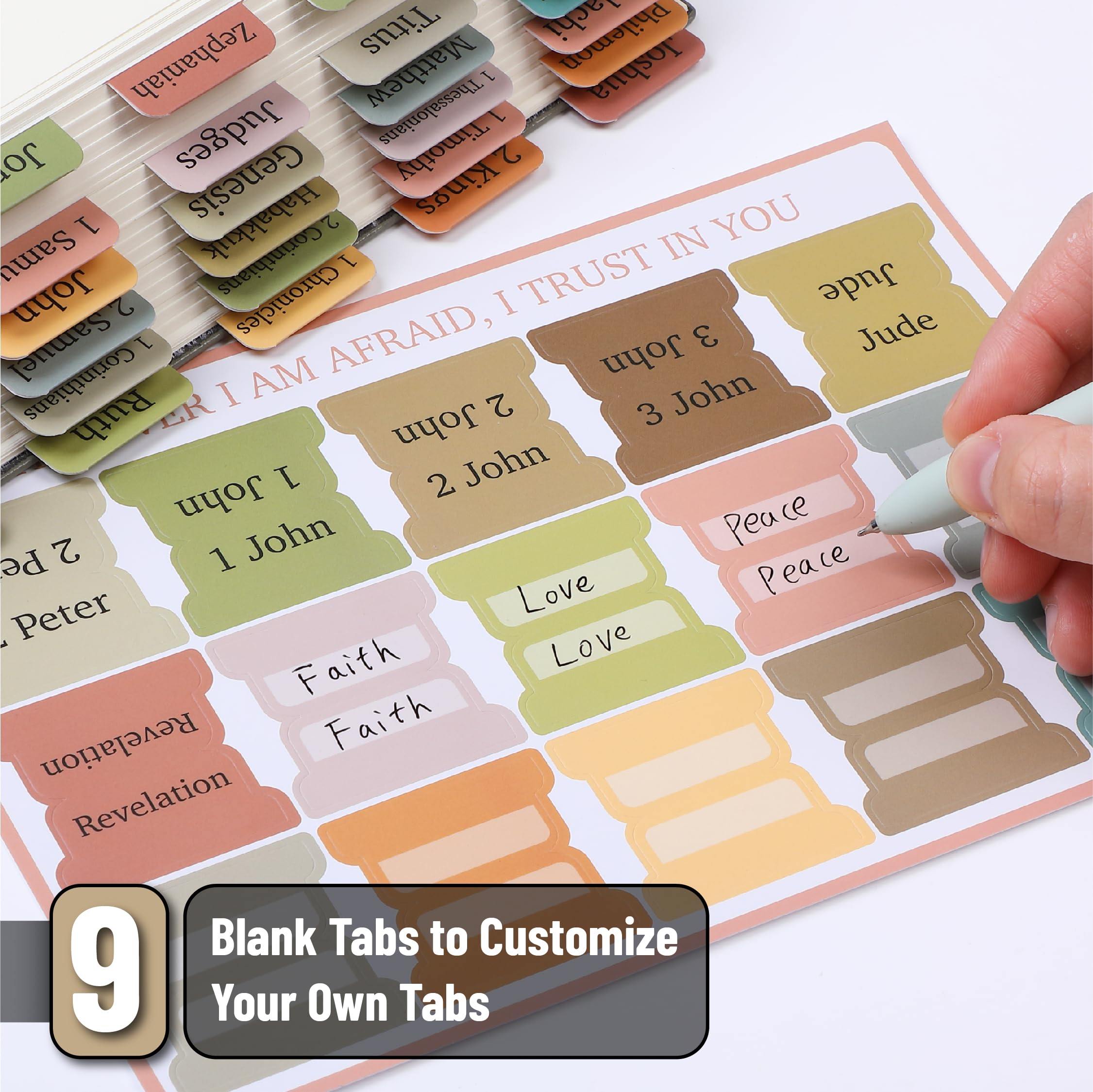 Snapklik.com : Mr Pen- Bible Tabs, 75 Tabs, Boho Style, Laminated Bible ...
