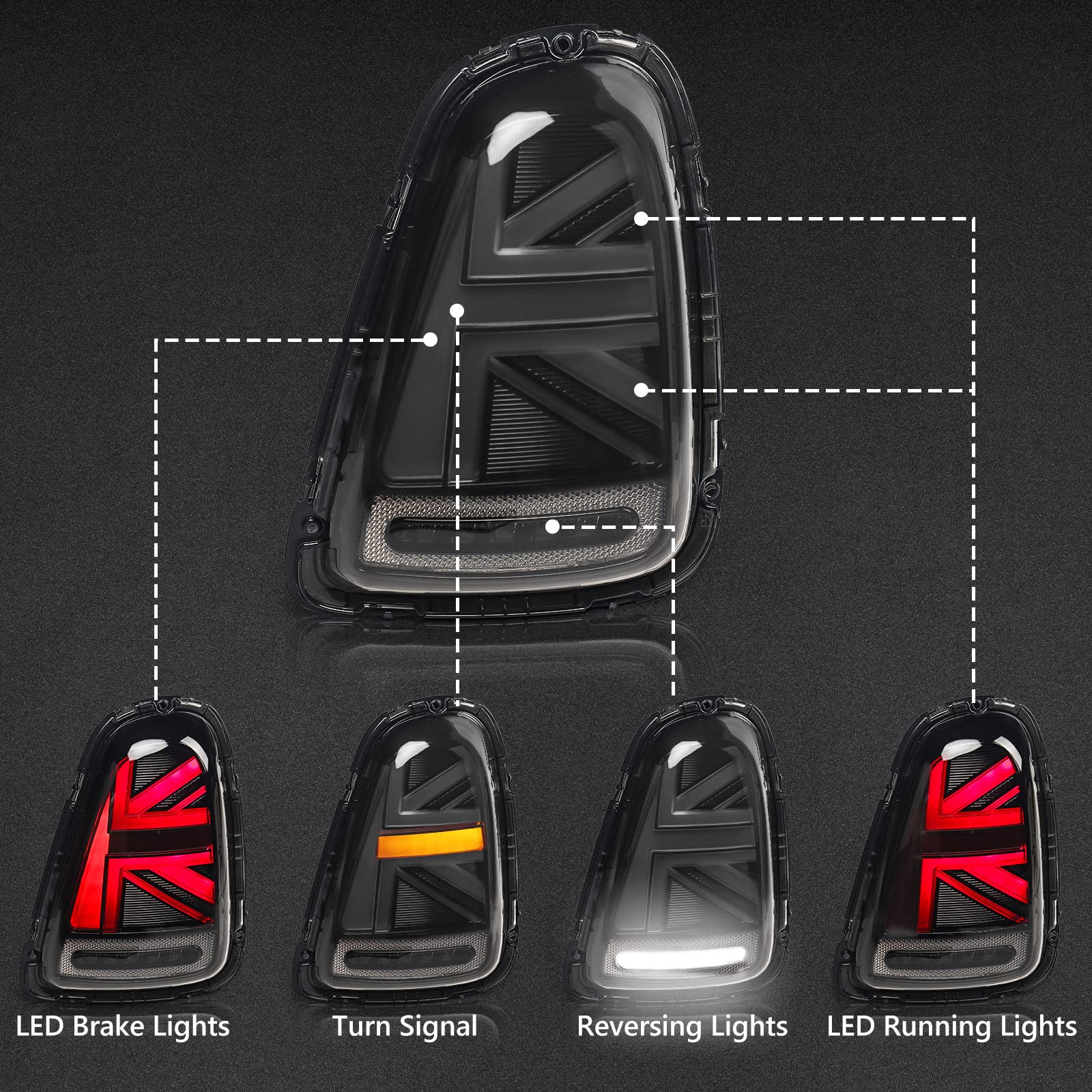Snapklik.com : Huray Full LED Tail Lights Fit For BMW Mini Cooper 2007 ...