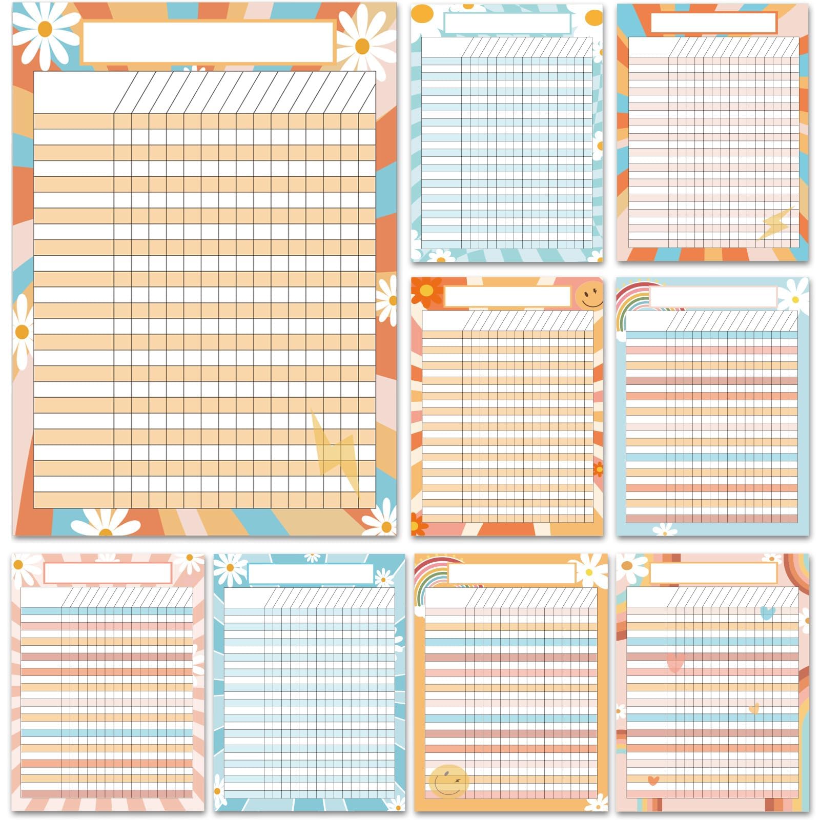 Snapklik.com : 9 PCS Retro Groovy Classroom Charts Boho Classroom ...