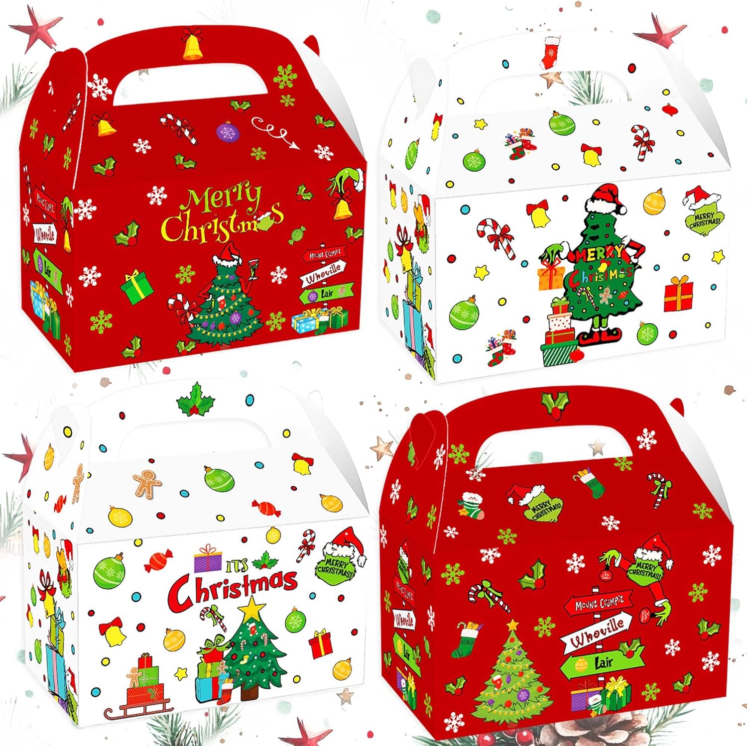 Amazon.com: BACH AND BOOZY 12 PCS Christmas Party Boxes Gingerbread ...