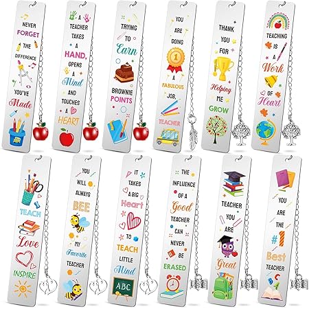 8 Sets Teacher Appreciation Acrylic Bookmarks Teachers Gifts Thank You ...