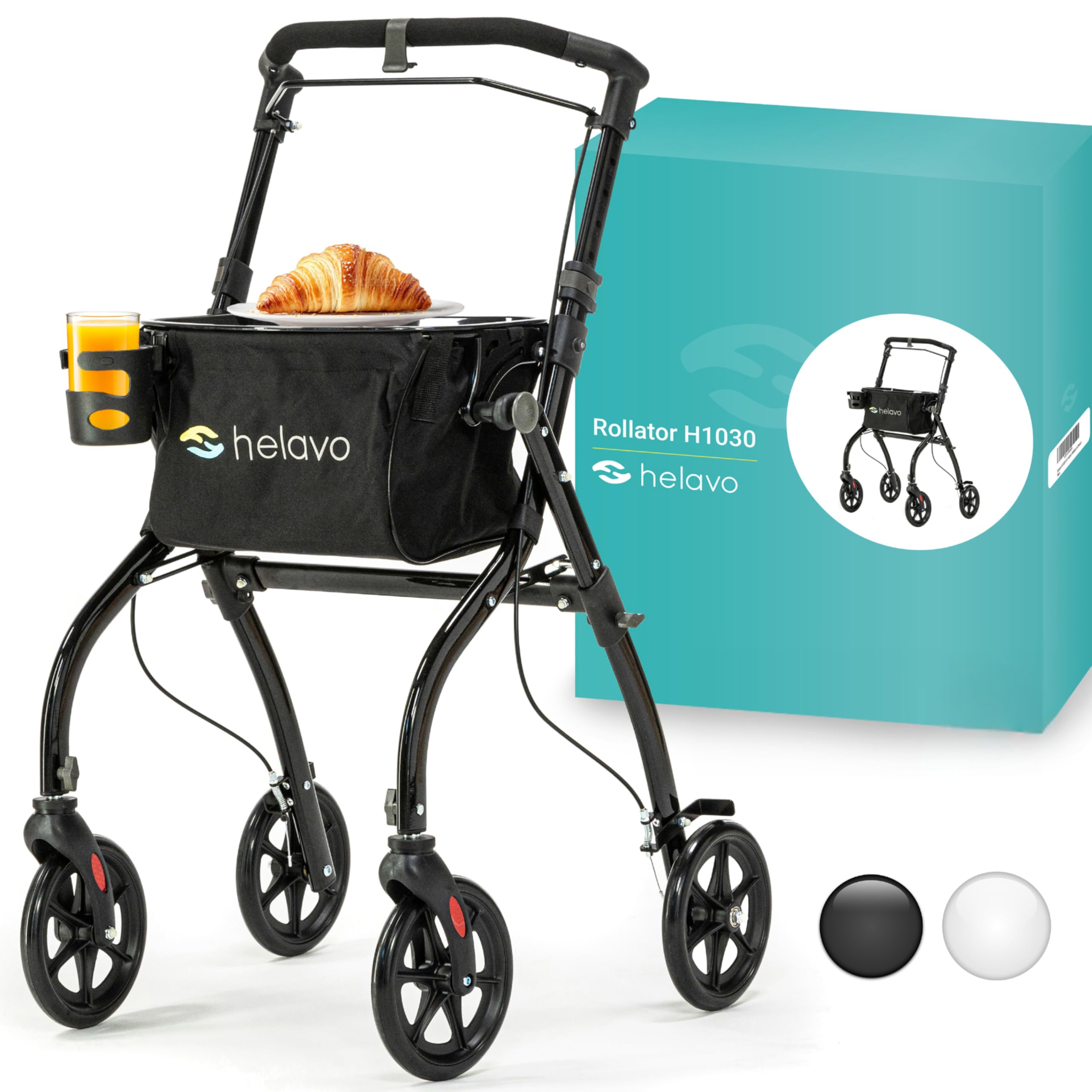 Amazon.com: Helavo Easy Foldable Lightweight Indoor Walker with Tray ...