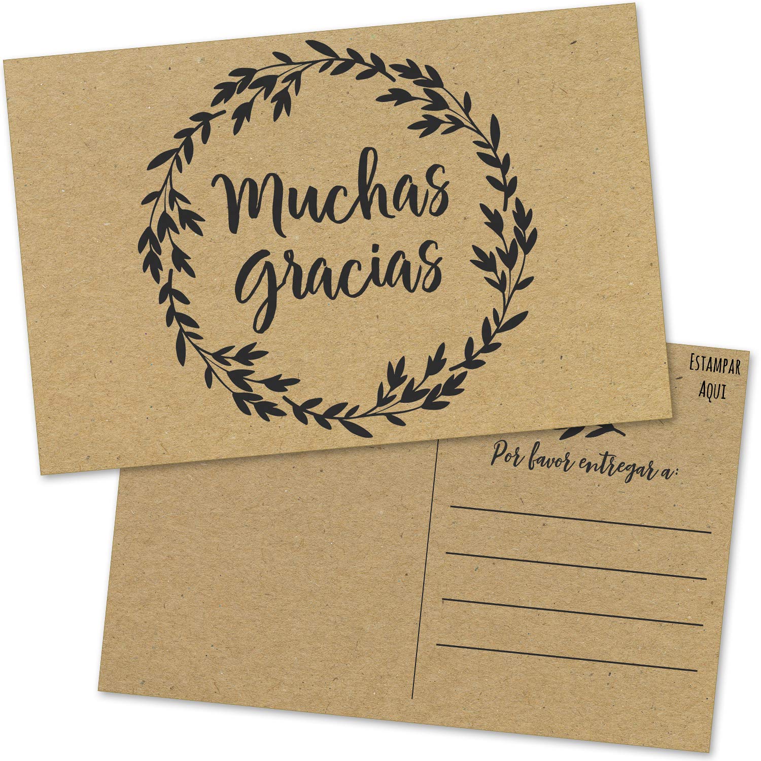 50 Gracias Postales Spanish Postcards Tarjetas De Agradecimiento En ...