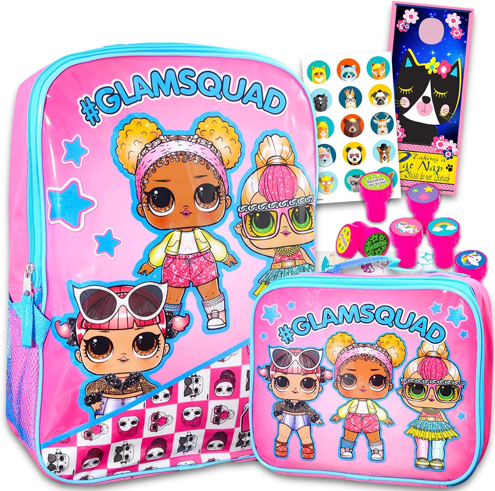 Amazon.com | LOL Dolls Backpack and Lunch Box for Girls Bundle ~ Deluxe ...