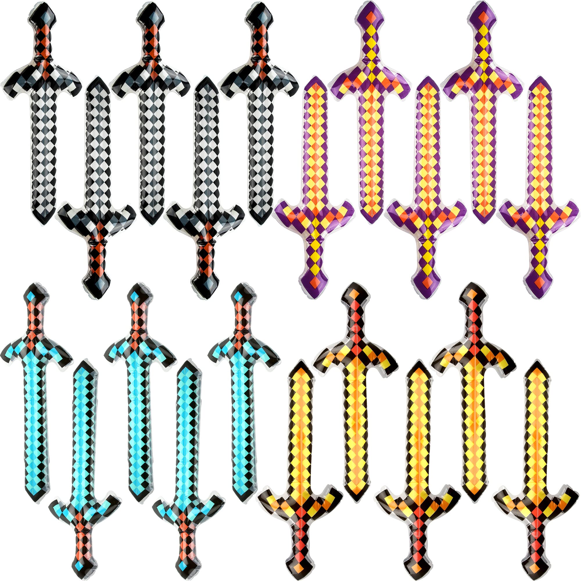 Snapklik.com : Cagemoga 20 Pcs Inflatable Pixel Craft Swords Blow Up ...