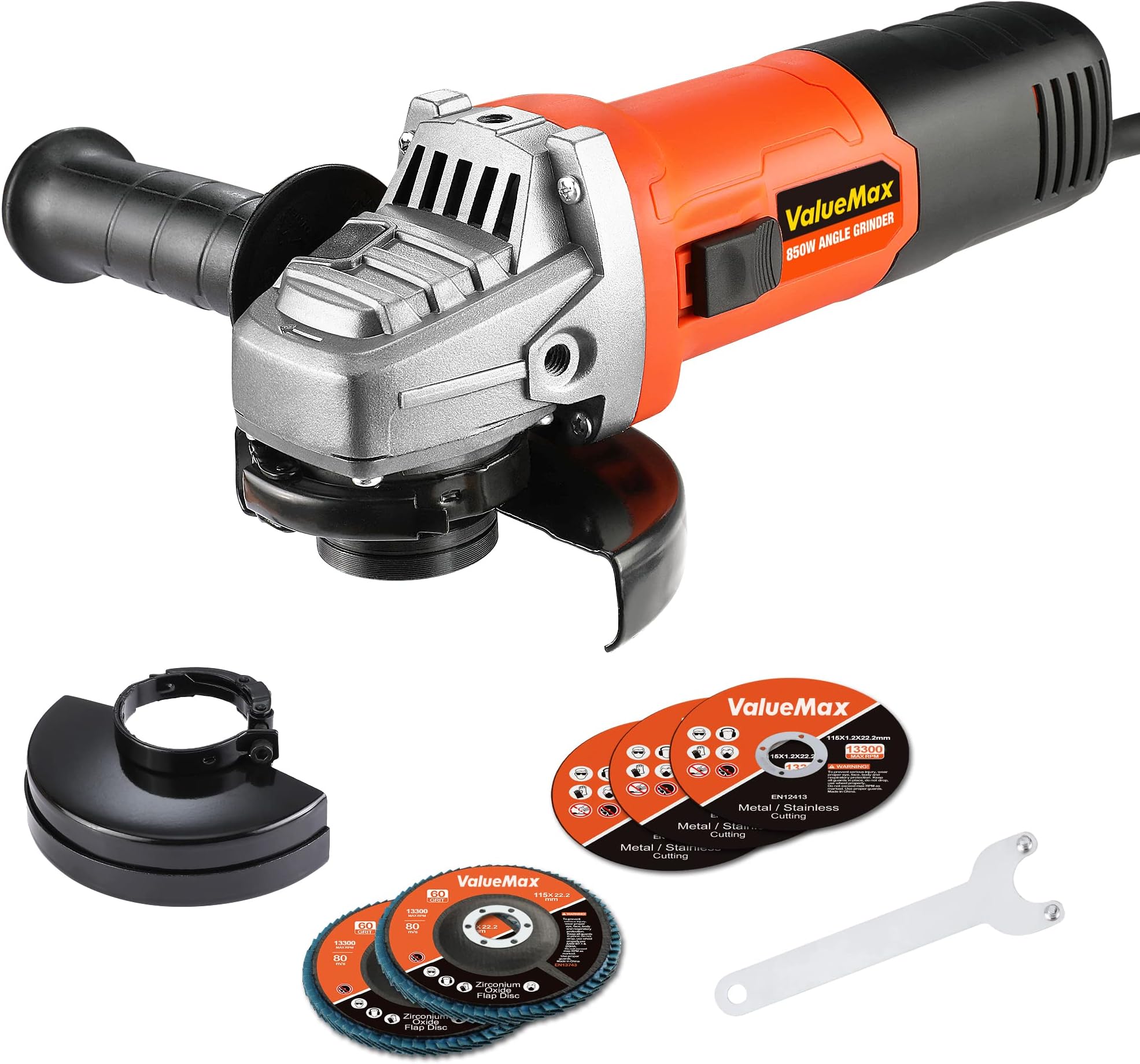 KATSU Electric Angle Grinder 710W 115mm + 10PCS Cutting Discs Steel ...