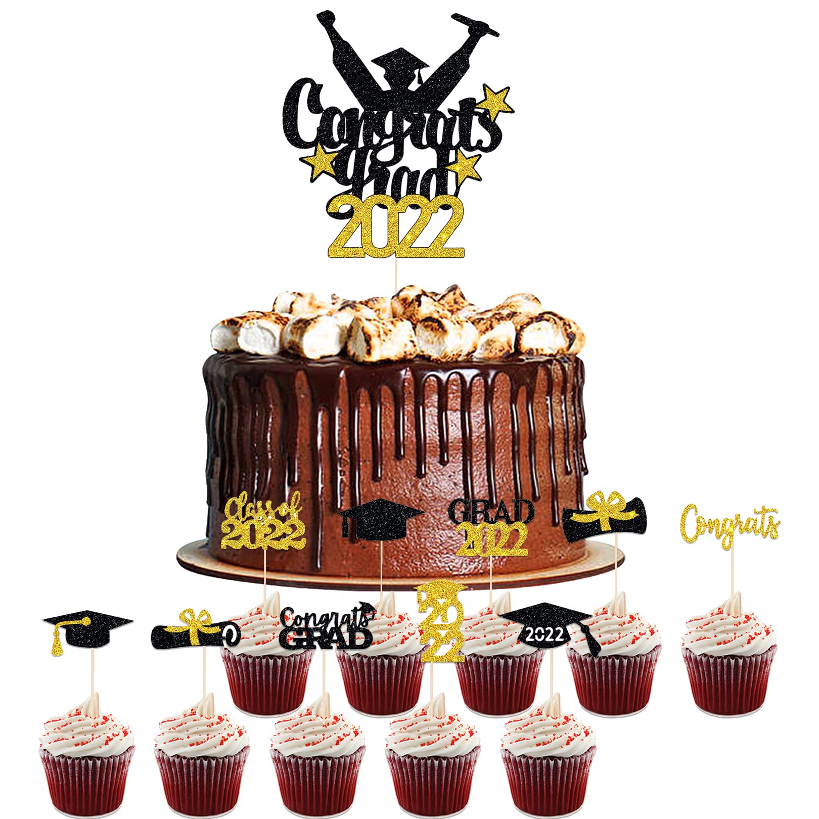 Buy 11pcs Graduation Cake Decorations 2022, Graduation Cake Toppers ...