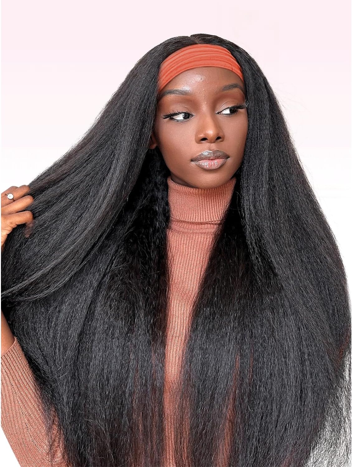 Amazon.com : LUVME HAIR Jerry Curl Human Hair Headband Wig Throw On ...