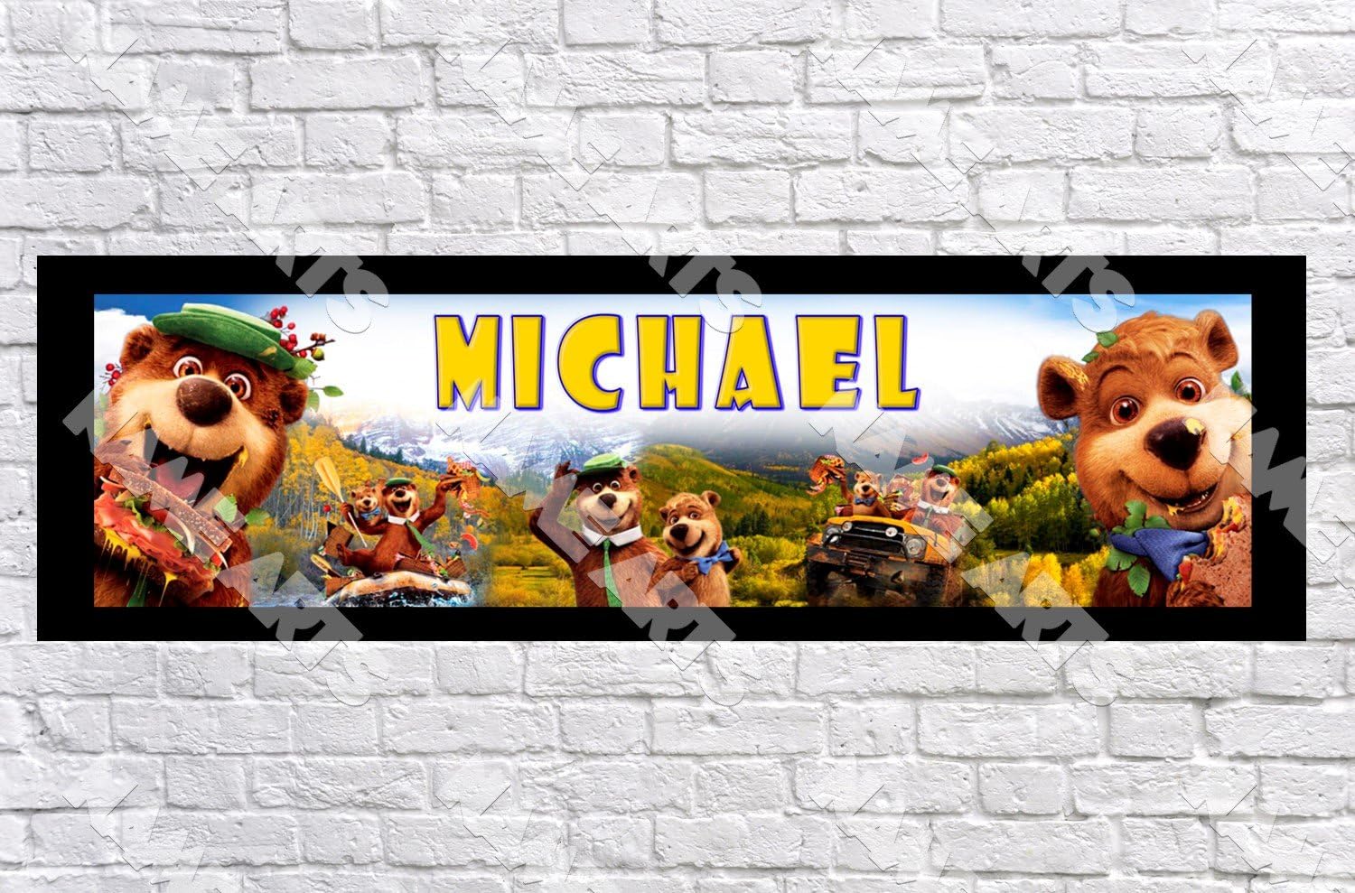 Amazon.com: Personalized/Customized Yogi Bear Name Poster with Border ...