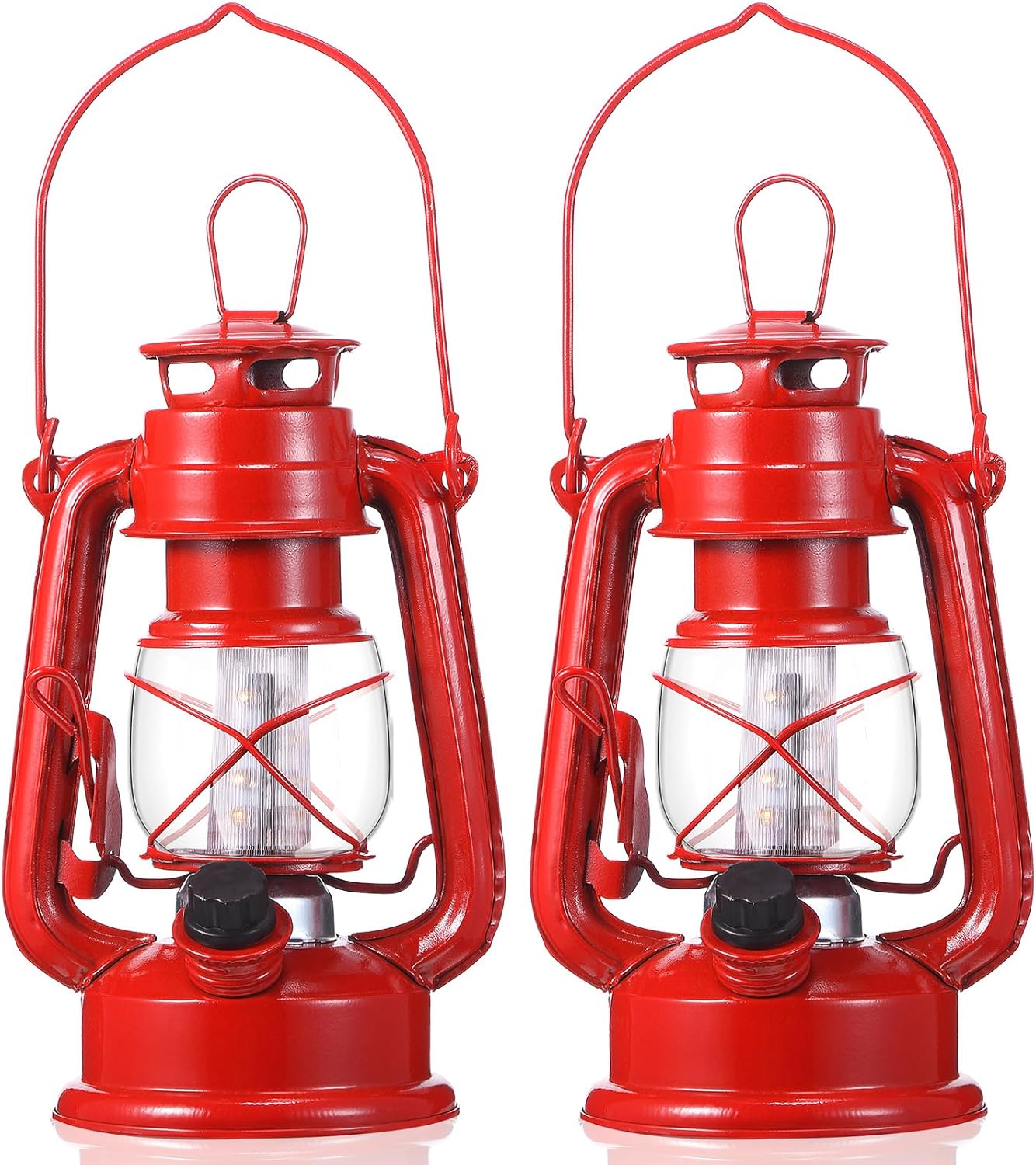 Amazon.com: Hortsun 2 Pcs 8 Inch Vintage LED Hurricane Lantern Metal ...