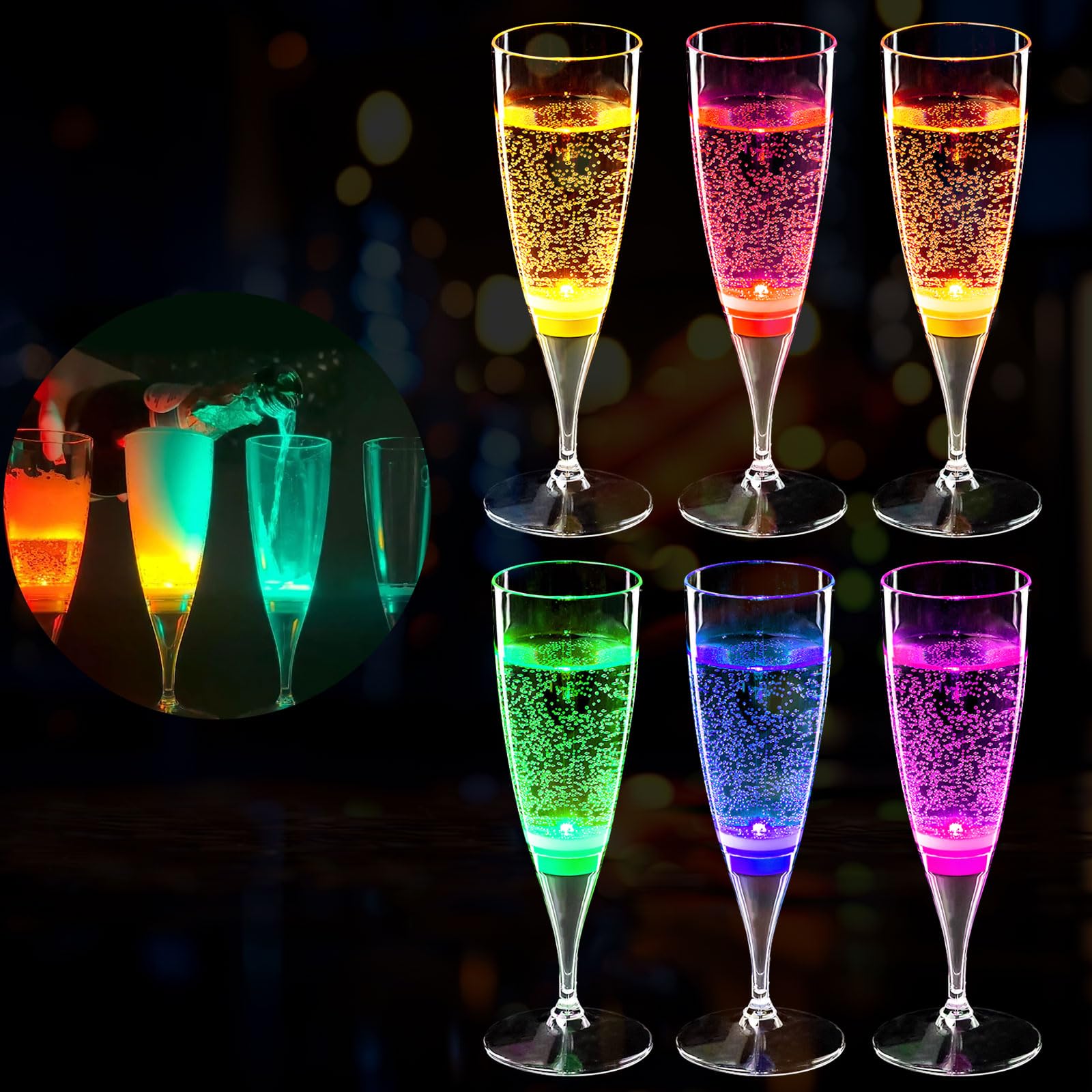 Neon Light Up Champagne Glasses Get Neon Light Wine Set At ₹ 1050