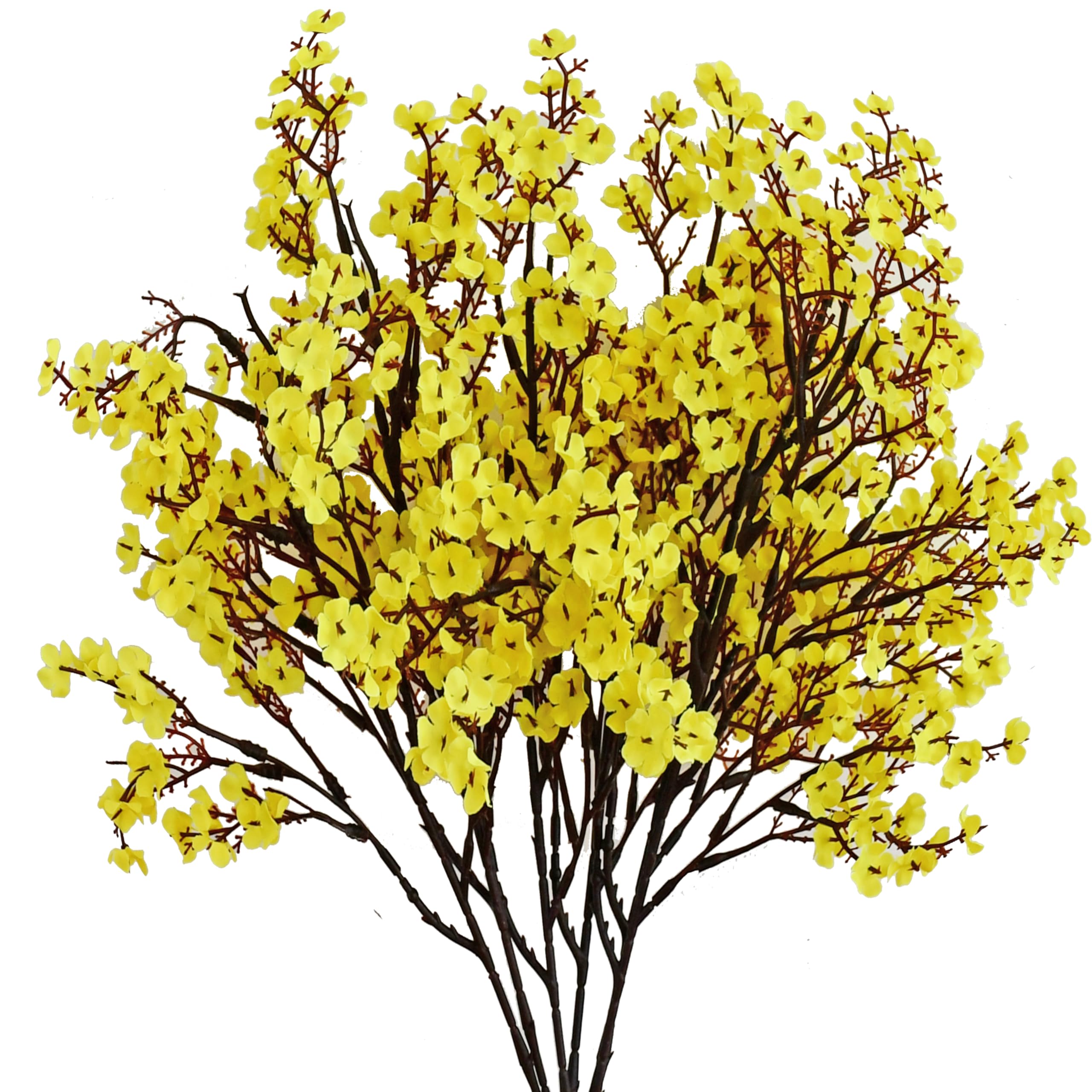 Amazon.com: Mandy's 6 Bundles Yellow Flowers Silk Babys Breath ...
