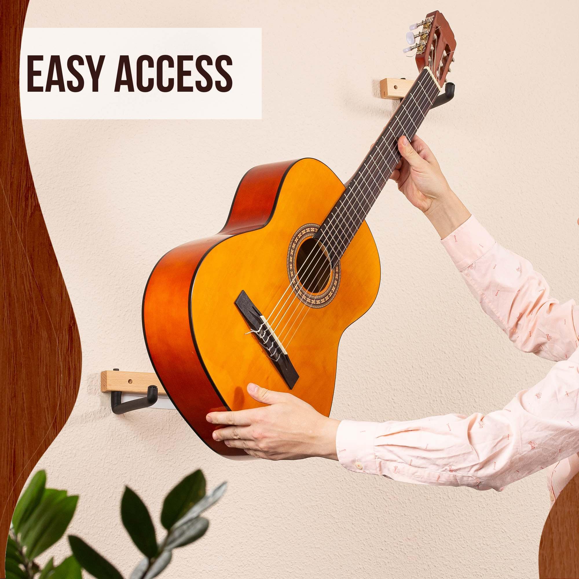 Snapklik.com : Guitar Hanger Wall Mount Horizontal - Tilted Display ...