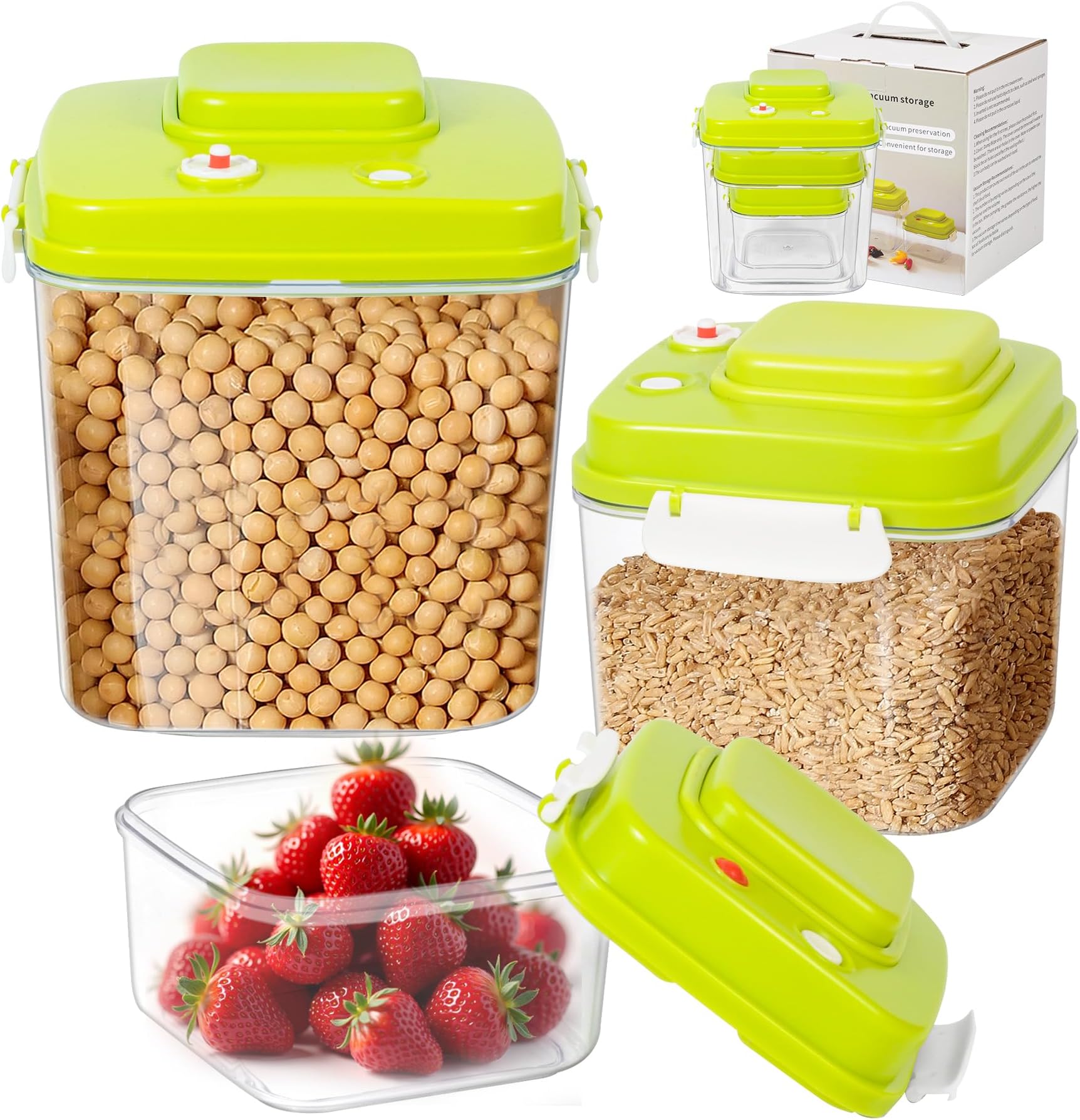 Amazon.com: SHYNE LYNE Press-Type vacuum seal containers, set of 3 ...