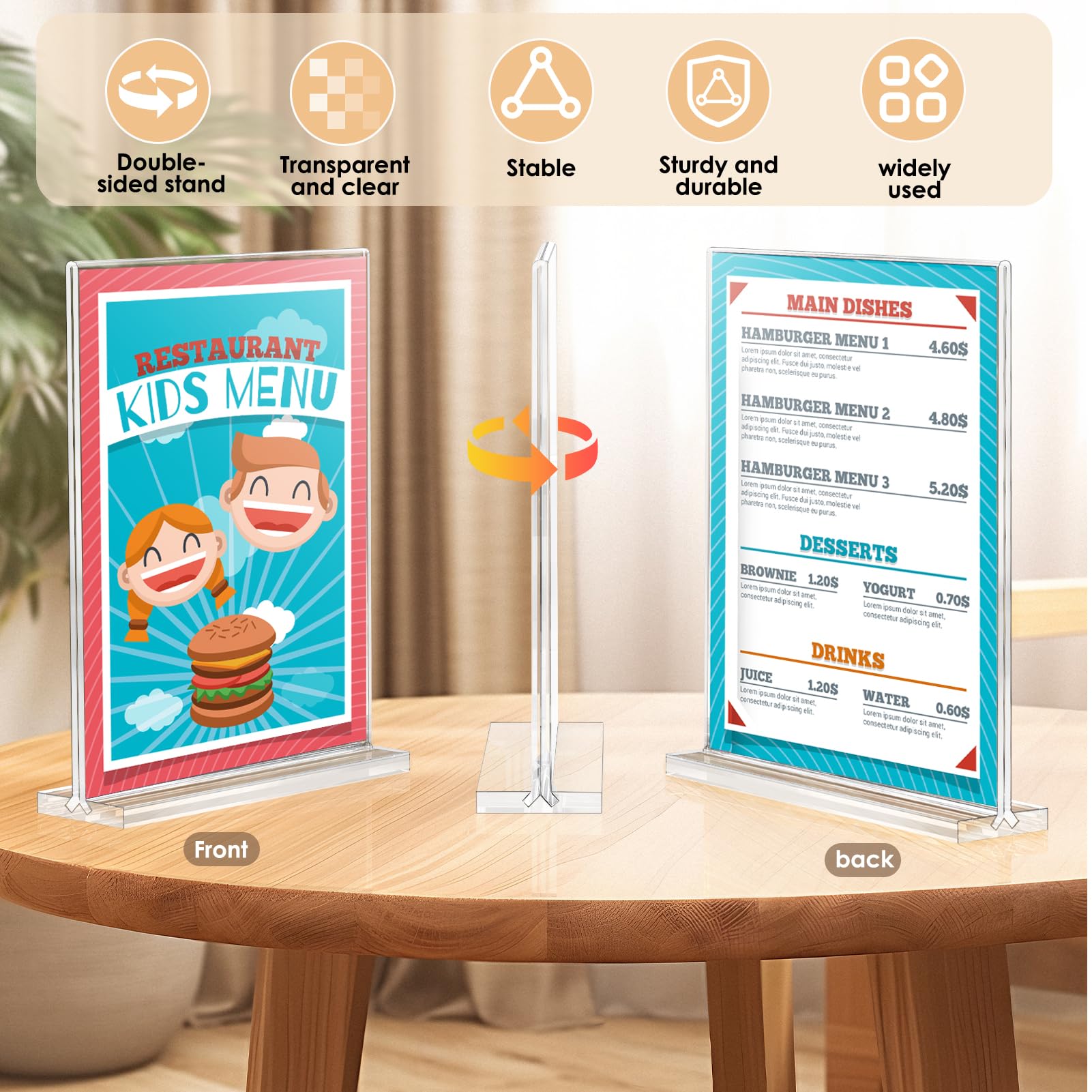 Snapklik.com : 85x11 Acrylic Sign Holder 5 Pack, Vertical Double-Sided ...