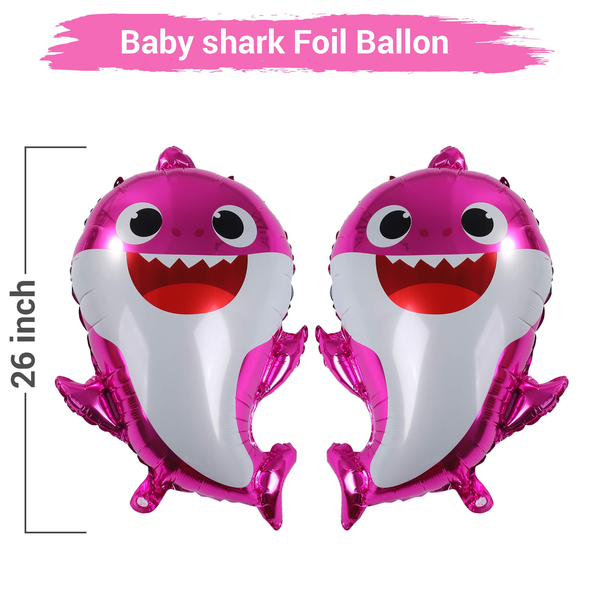 Pink Baby Shark 2nd Birthday Decorations for Girl - TWO TWO TWO and ...
