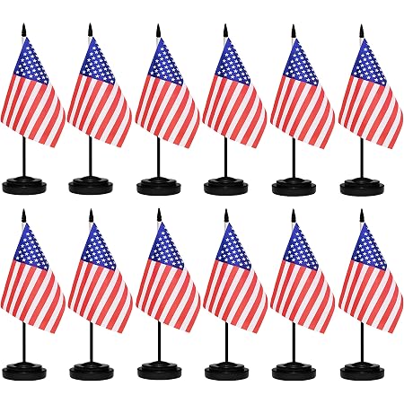 Amazon.com: USA Flags American Desk Flag Set Small Mini US Table Office ...