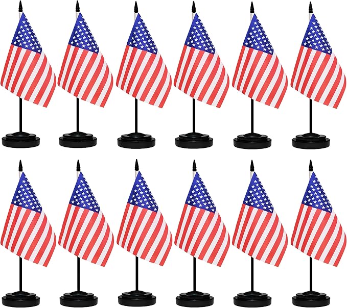 Amazon.com: USA Flags American Desk Flag Set Small Mini US Table Office ...
