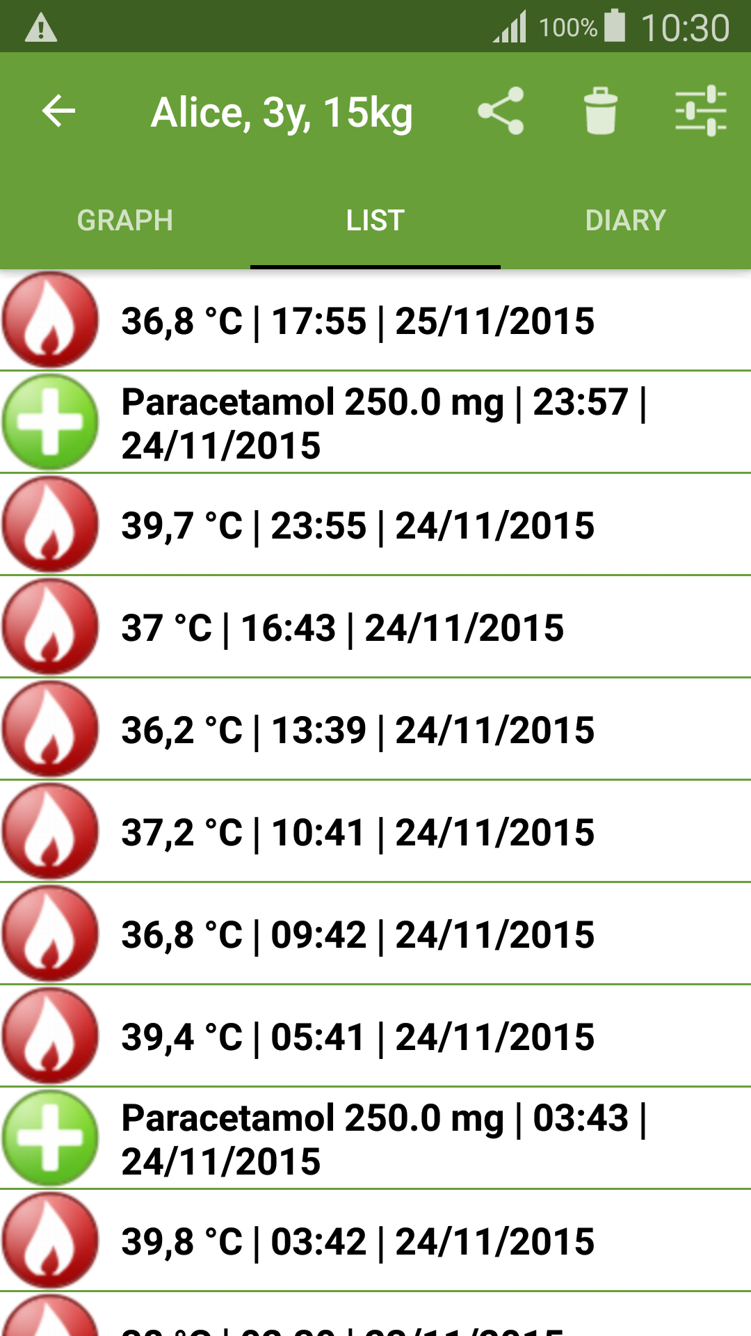 Fever Tracker - App on Amazon Appstore