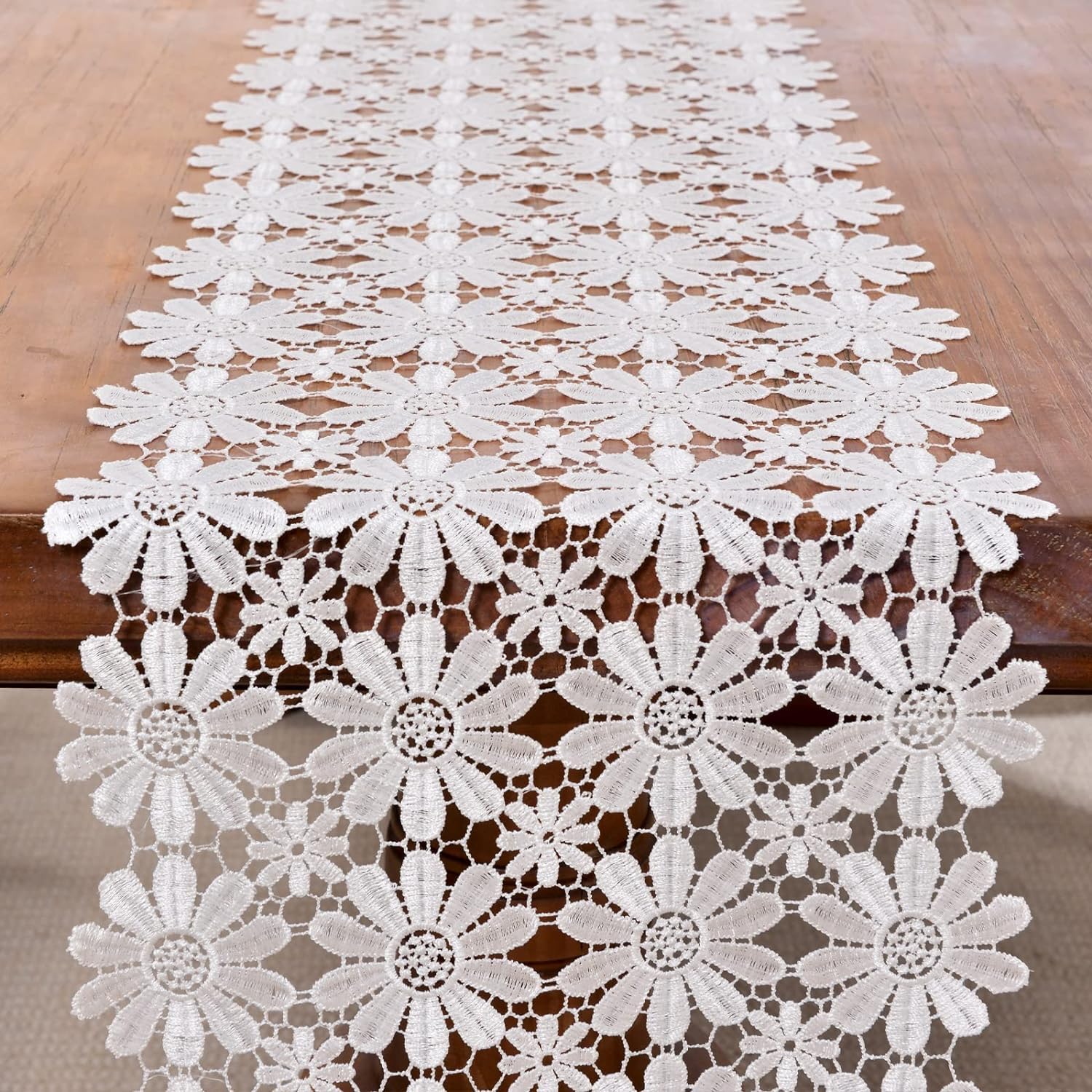 Amazon.com: Vetableclothlve White Lace Small Table Runner Dresser ...