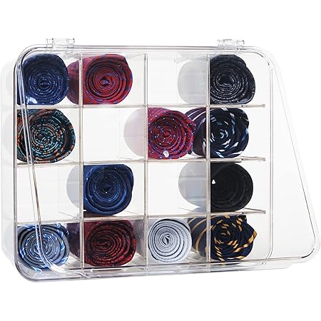 Amazon.com: HUHYNN Tie Rack Organizer, Clear Tie Organizer Box, Acrylic ...