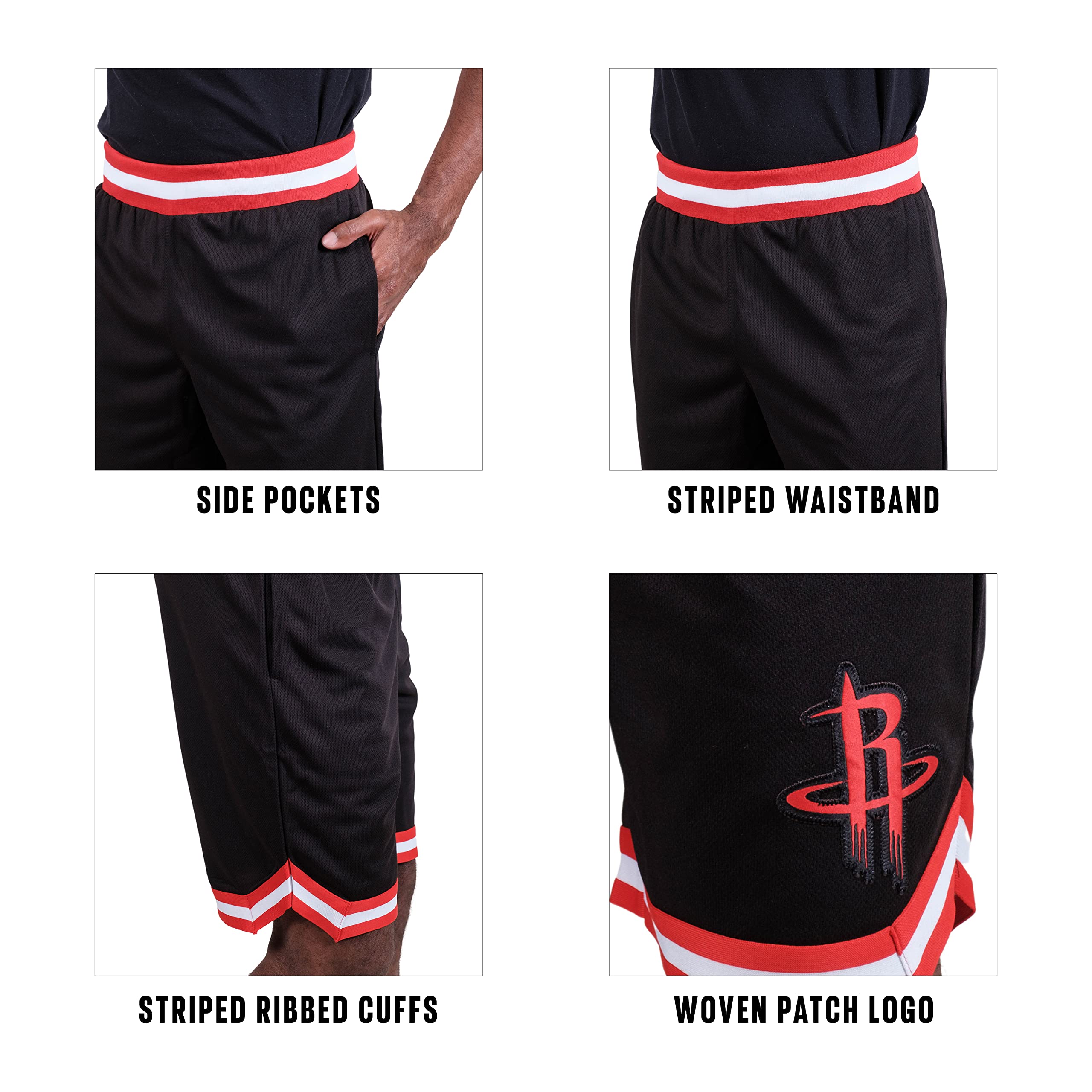 Snapklik.com : Ultra Game NBA Houston Rockets Mens Woven Basketball Shorts