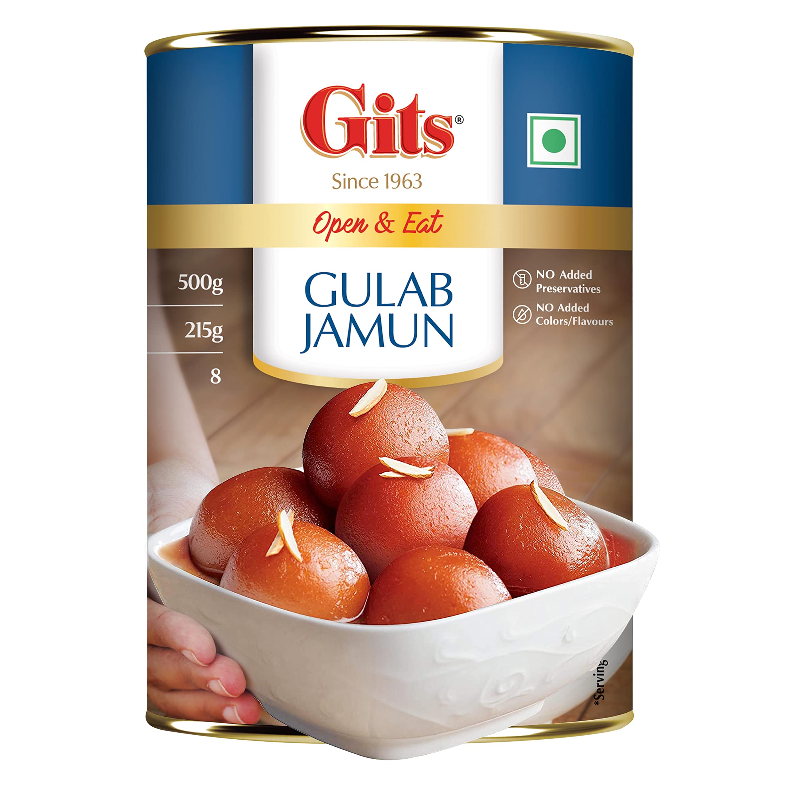 Gits Gulab Jamun Tin |500gm, 8 Pieces |Open & Eat | Mouth-Watering ...