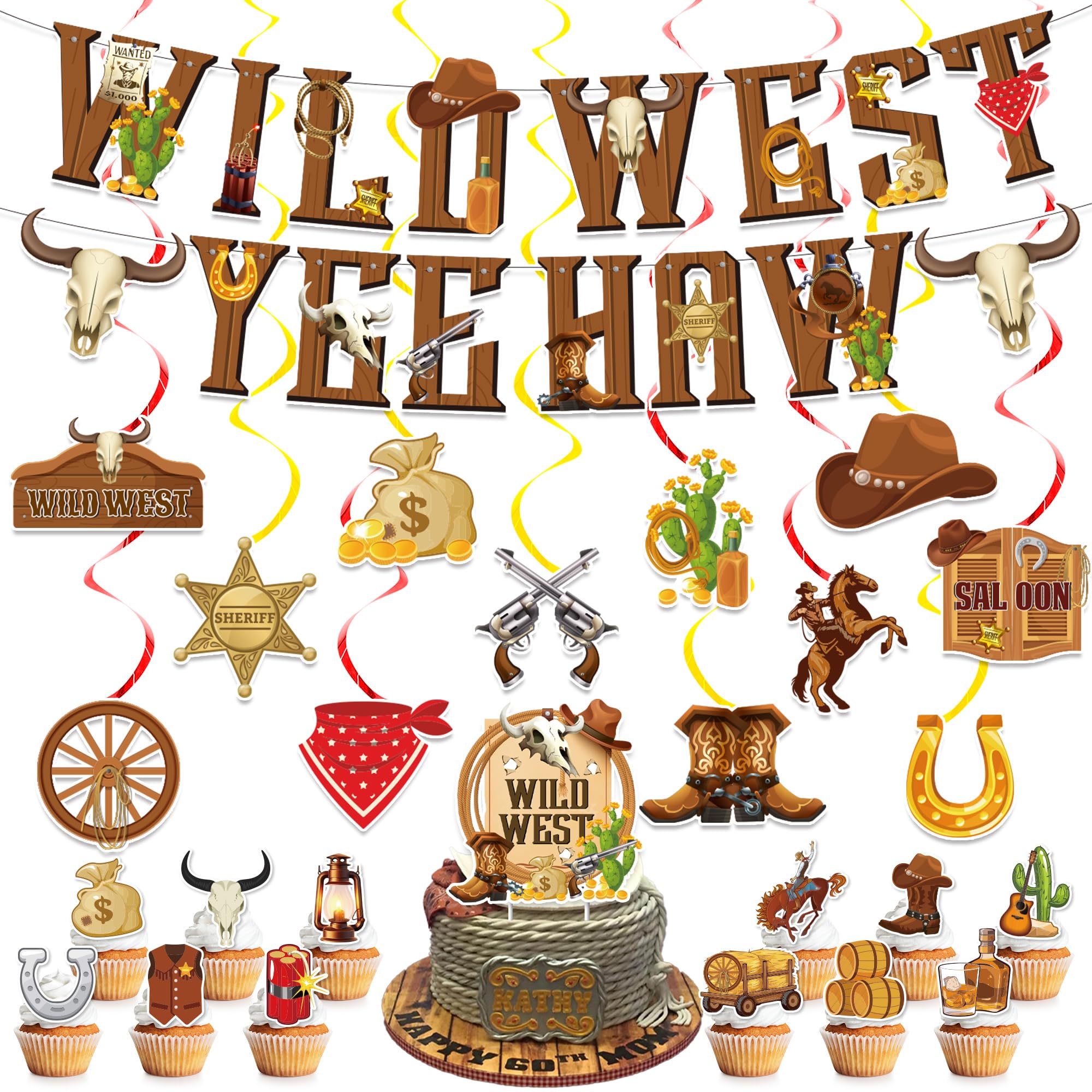 Amazon.com: Western Cowboy Party Supplies Decorations - West Cowboy ...