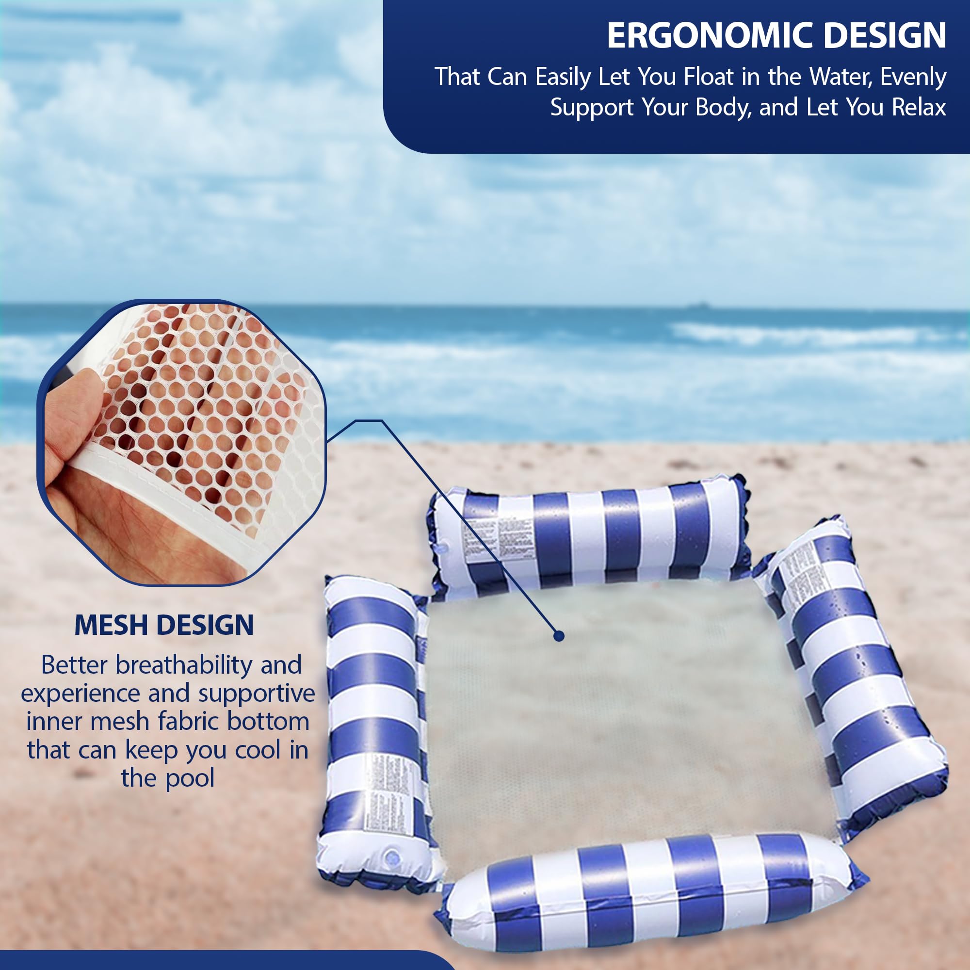 Snapklik.com : Sit And Float Chair Lounge Raft For Swimming Pool 2 Pack ...