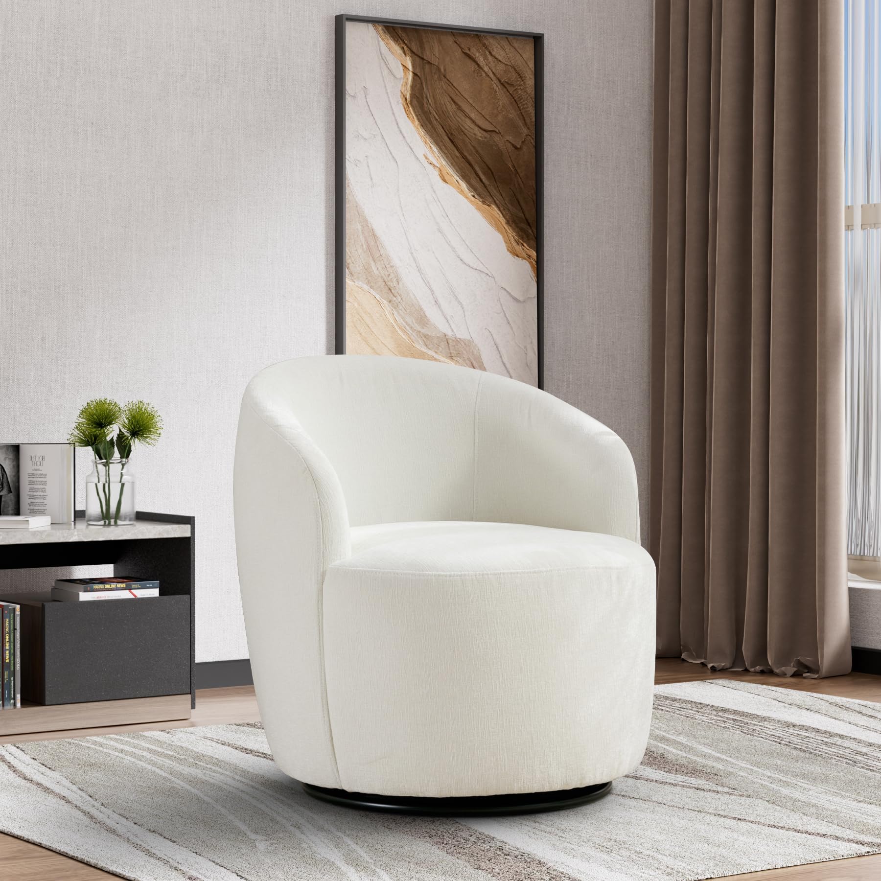 Amazon.com: Canceluiz Swivel Barrel Chair, Small Swivel Accent Chair ...
