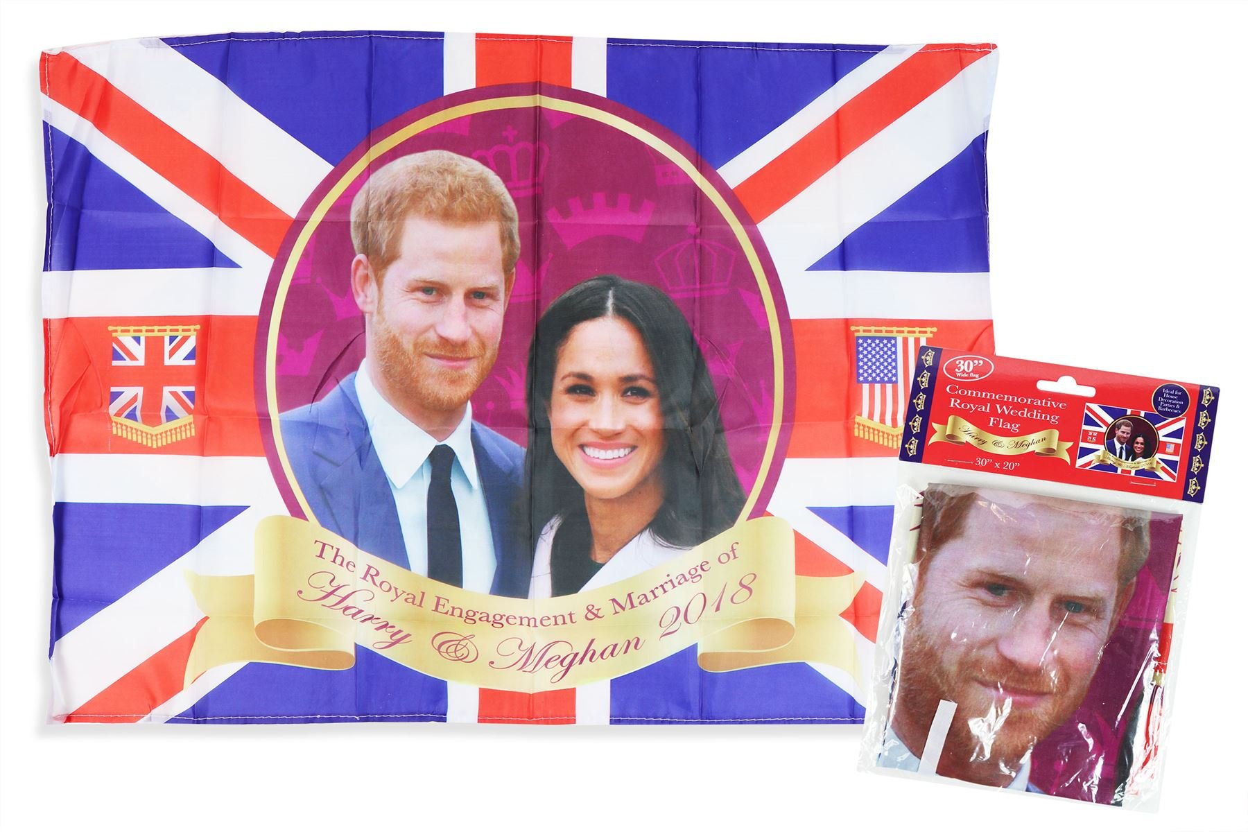 PMS International Royal Wedding Commemorative Flag with String Prince ...