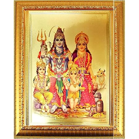 ADA Handicraft® Lord Shiva & Family Photo Frame for Wall and Pooja ...