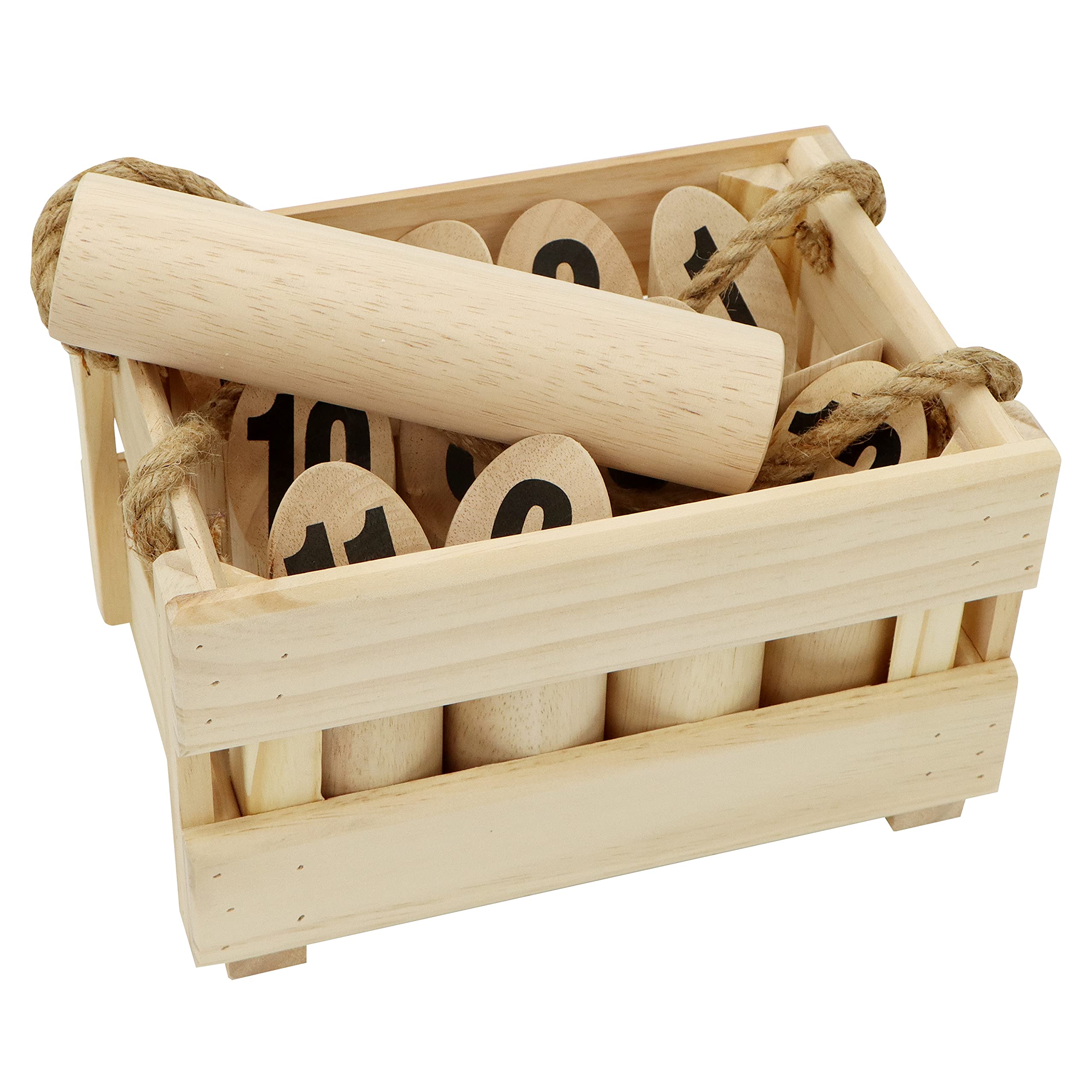 JOYIN 12 Wooden Throwing Game Set Pin & Skittles Game, Number Block ...