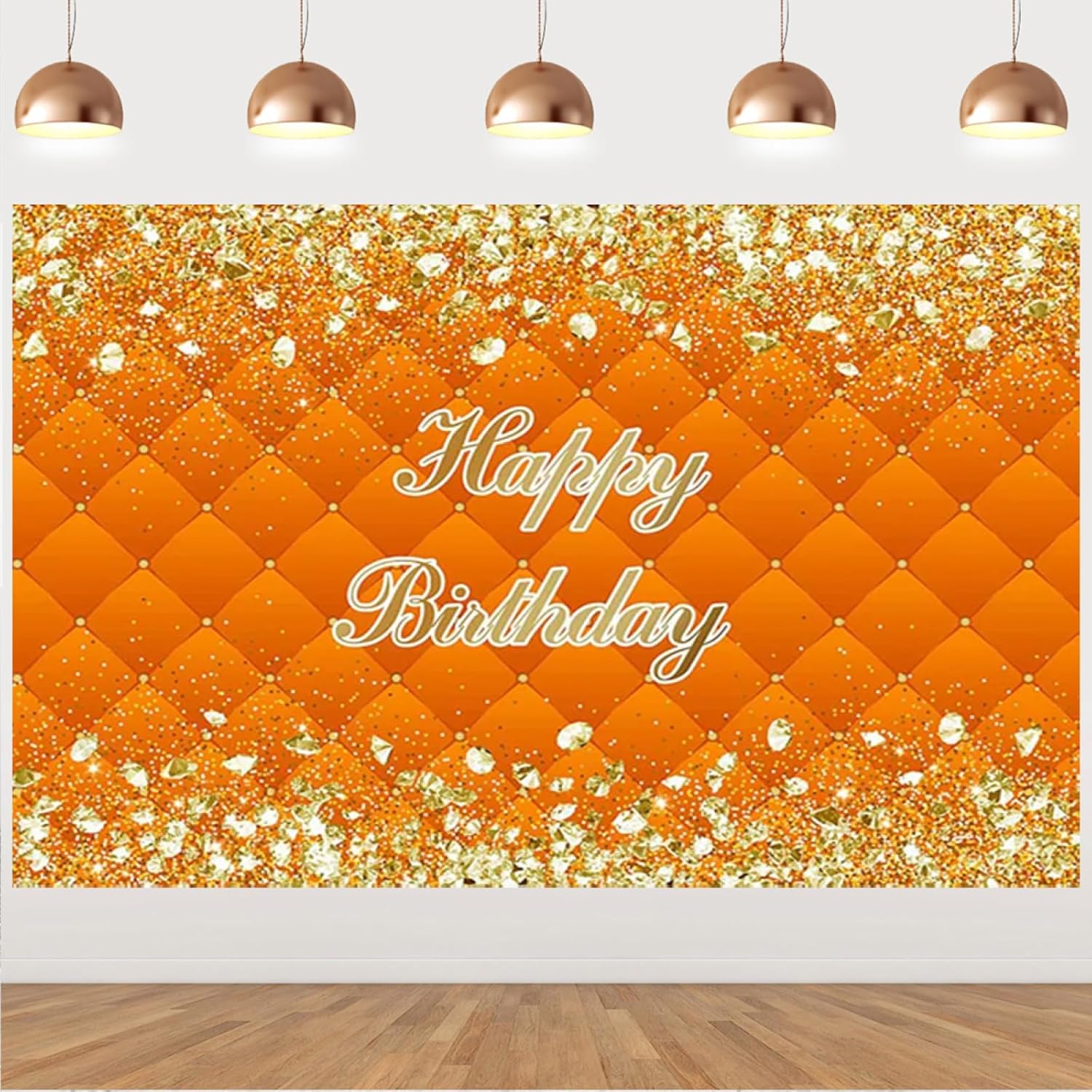 Amazon.com : Vinyl Orange Headboard Photography Background Happy ...