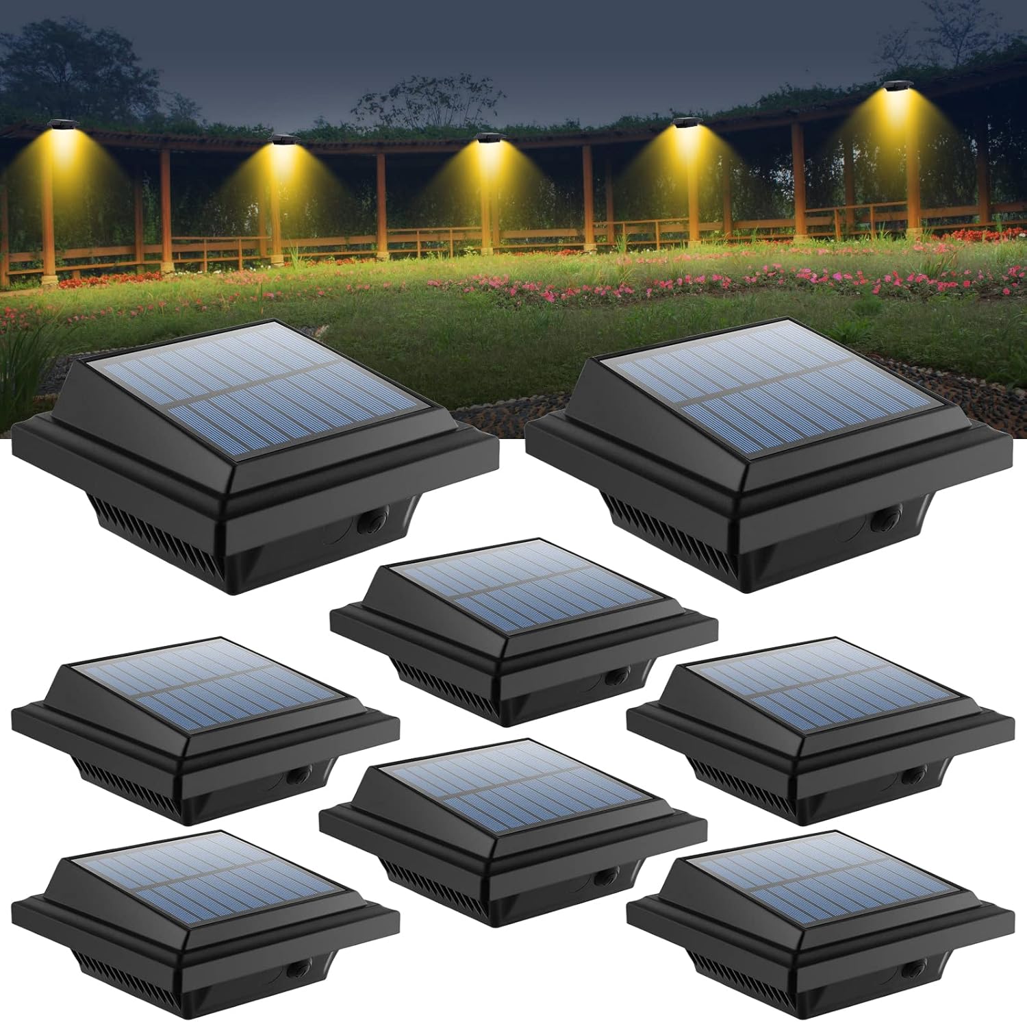 UniqueFire 40LED Outdoor Solar Lights Solar-Powered LED Garden Wall ...