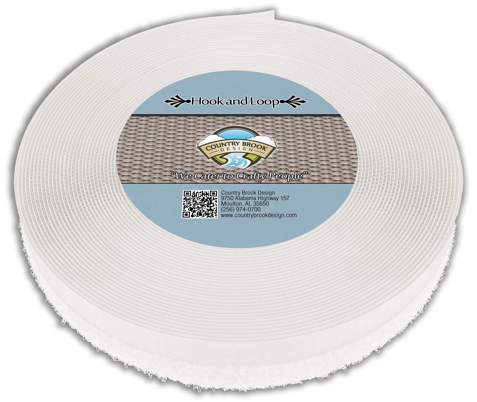 Amazon.com: Country Brook Design - 1/2 Inch White Sew on Hook and Loop ...