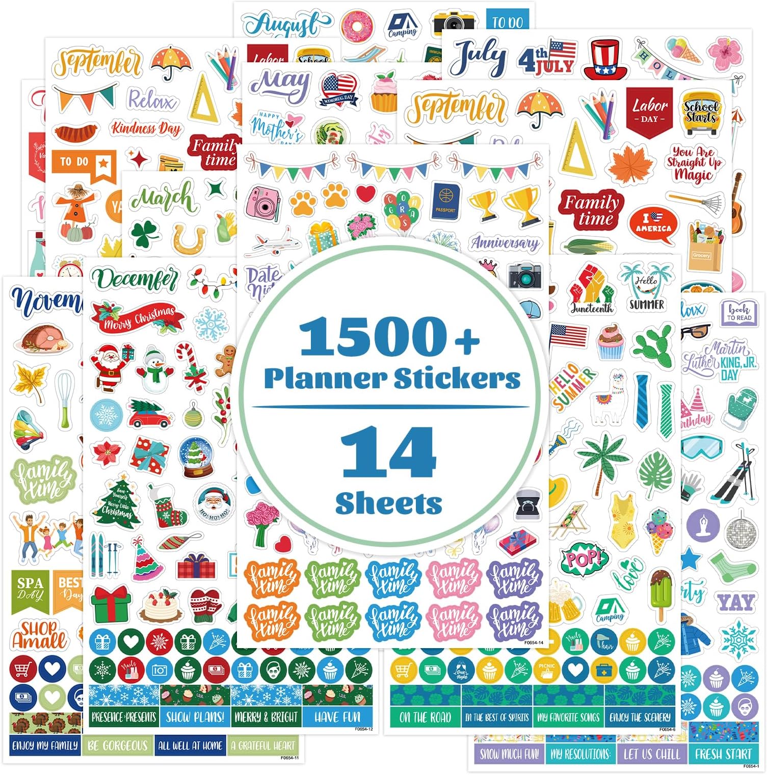 Amazon.com: Planner Stickers - 12 Festival Theme Monthly Planner ...