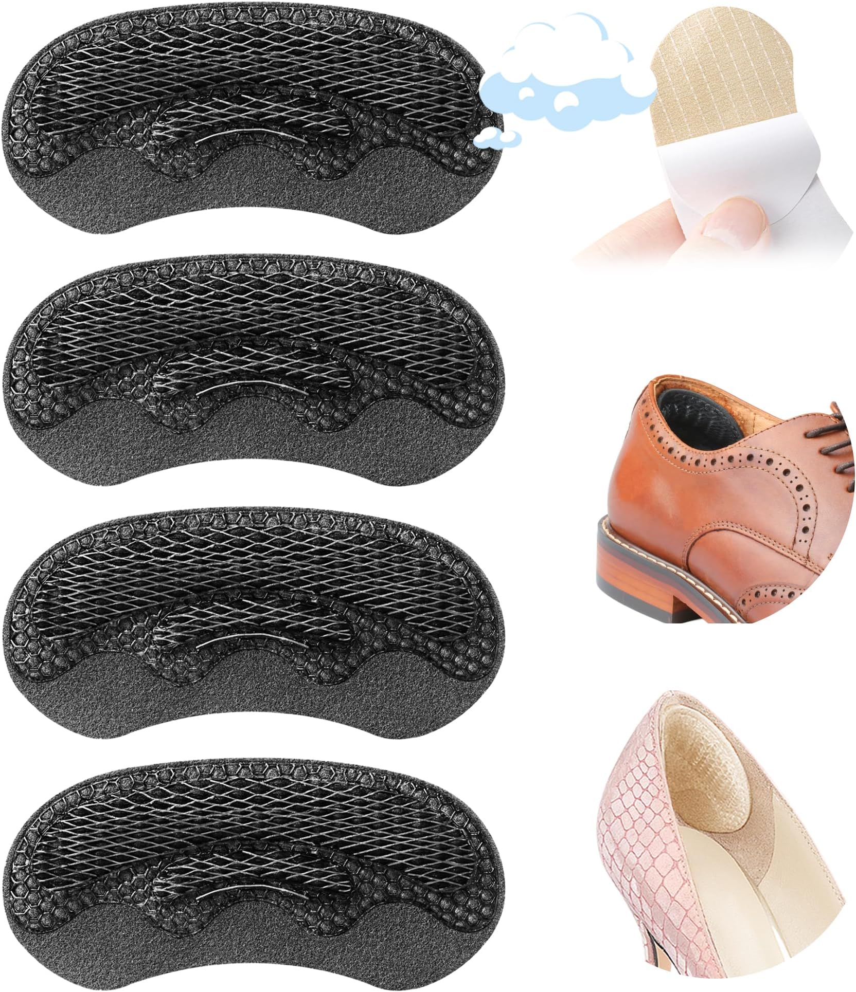 Amazon.com: 4D Cloud Heel Pads for Shoes Too Big, Ultra Comfort Heel ...